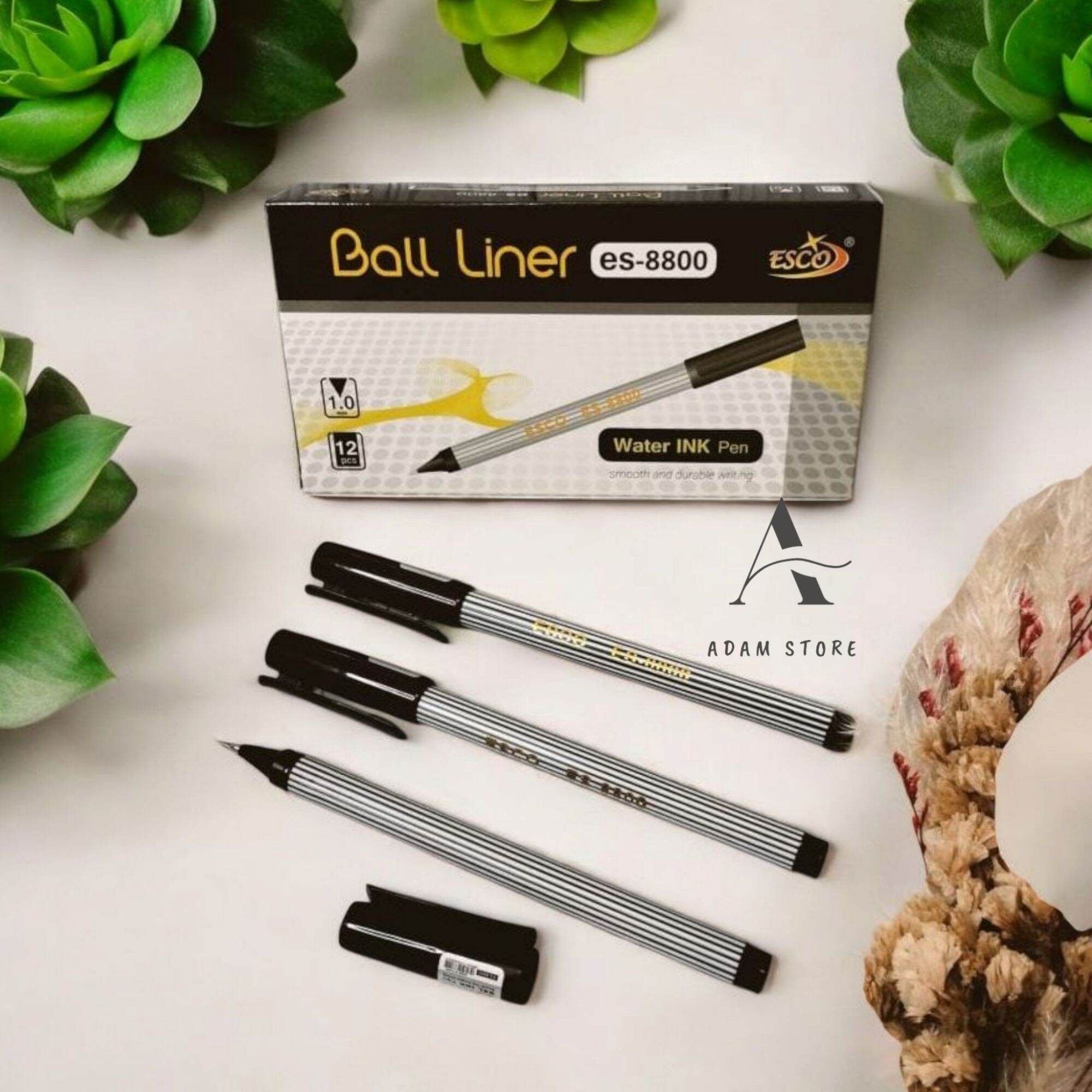 pulpen pena pen ball liner esco es-8800 / yoeker 1,0 mm 12 pcs pena ...