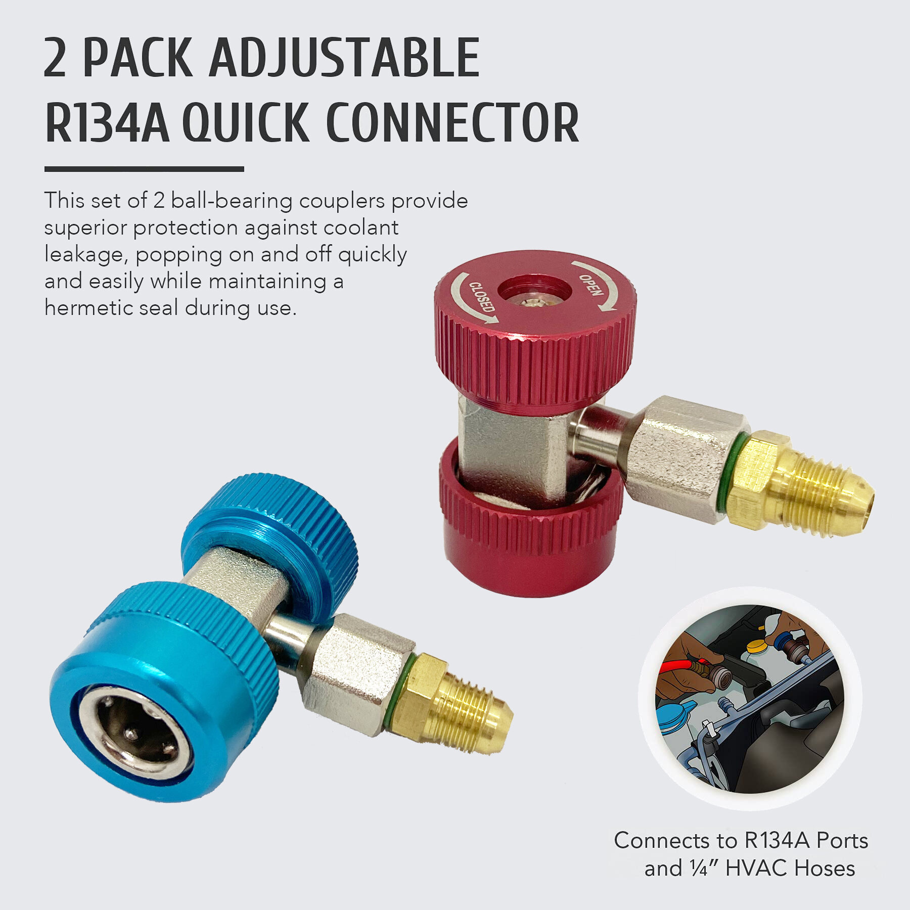 Quick Coupler | Adapter Pengisian Freon Mobil R134 Refrigeration QC-L ...