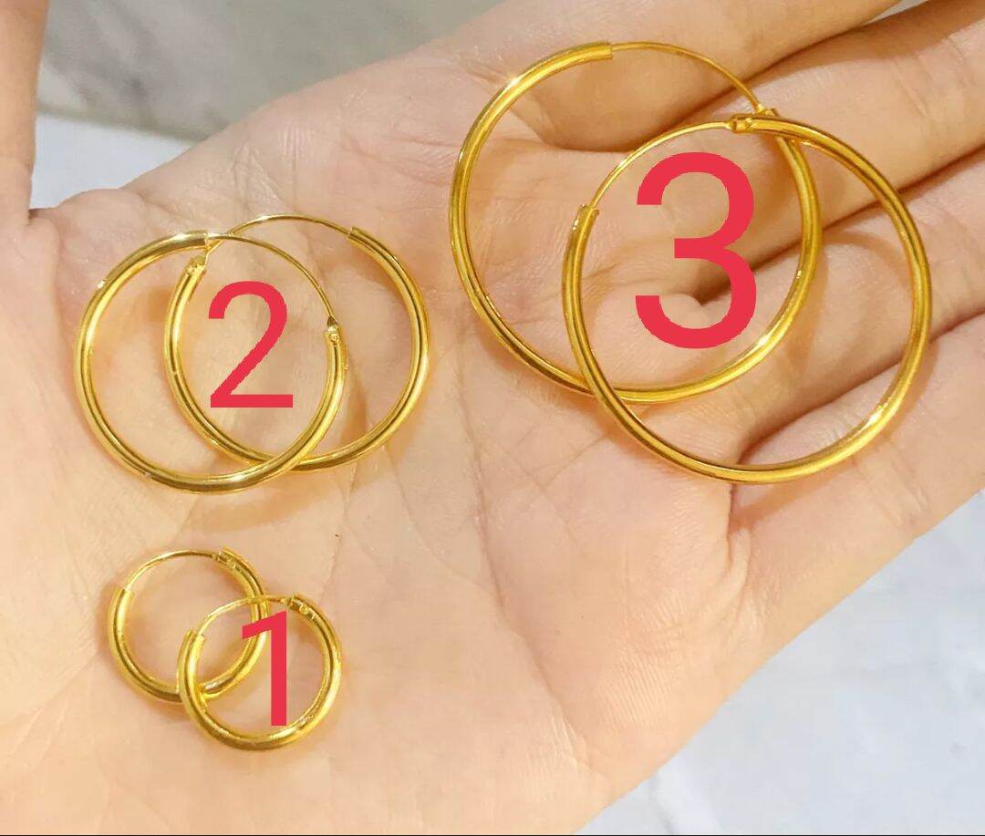Anting Gifsi Gold wrna 24k Gifsi polos | Lazada Indonesia