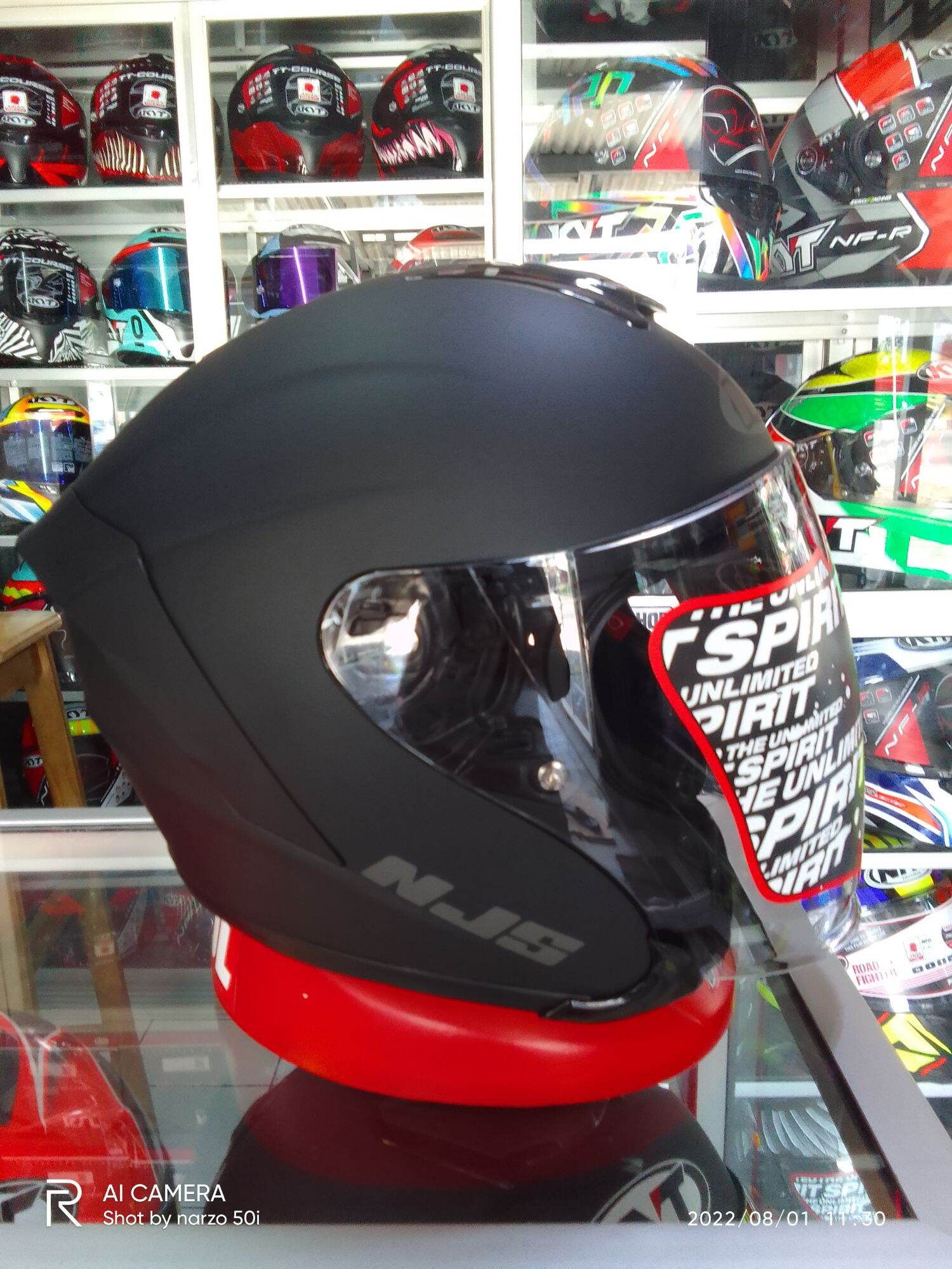 Helm Half Face NJS KAIROZ SOLID BLACK DOFT | Lazada Indonesia