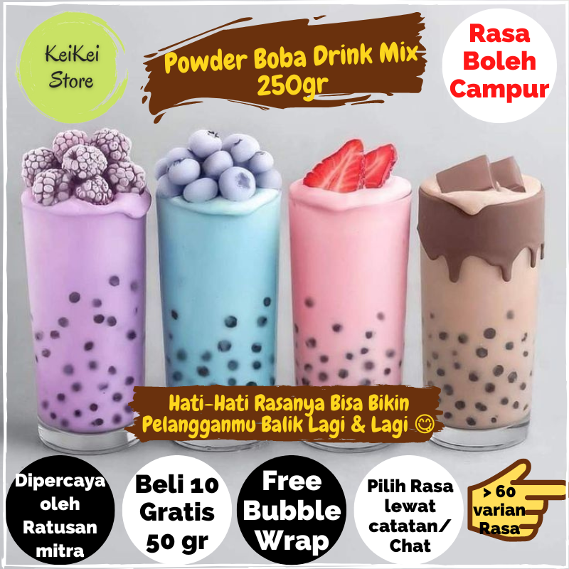 Bubuk Minuman Rasa Boba Drink 250gr | Lazada Indonesia