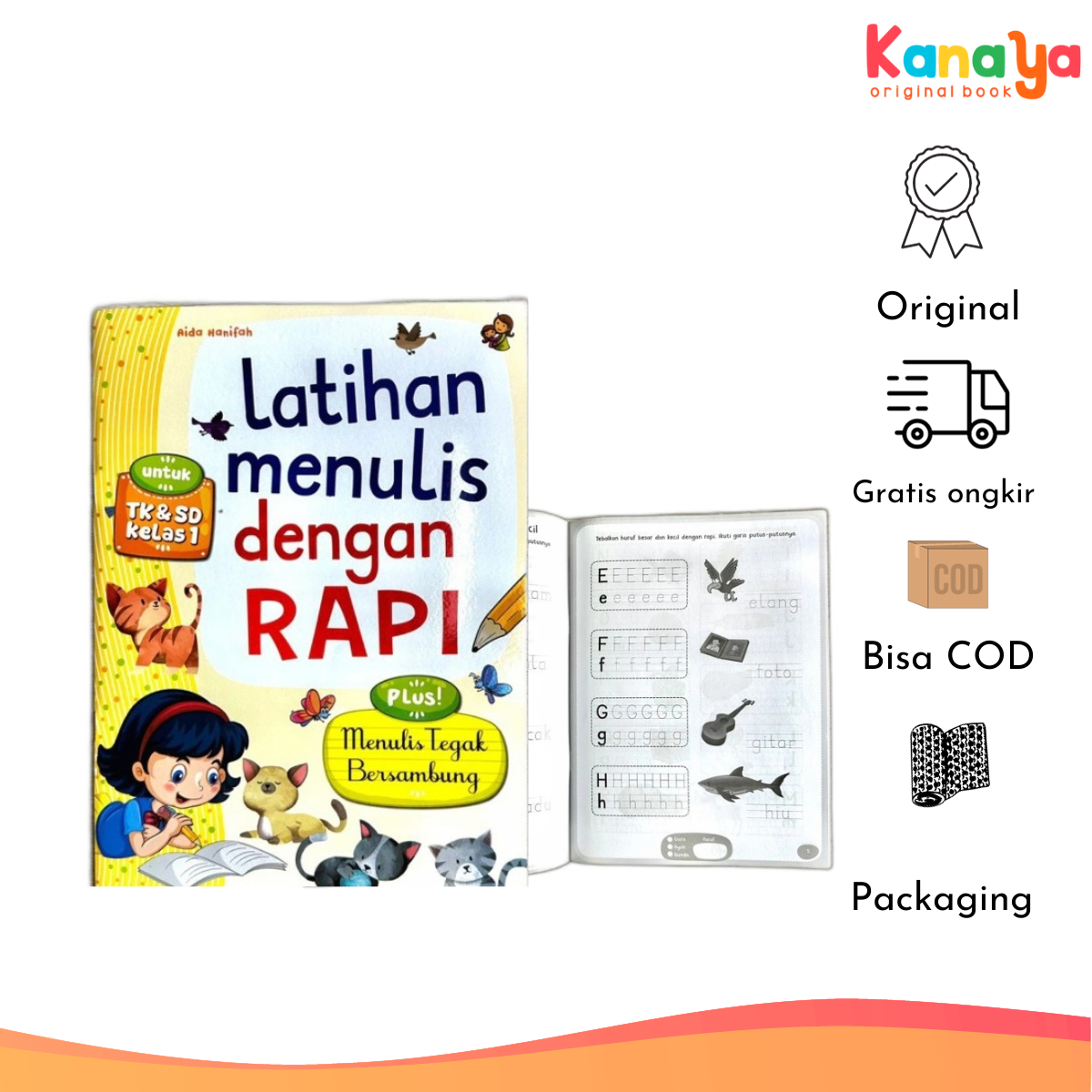 Buku Latihan menulis rapi huruf tegak Bersambung untuk TK dan SD kelas ...