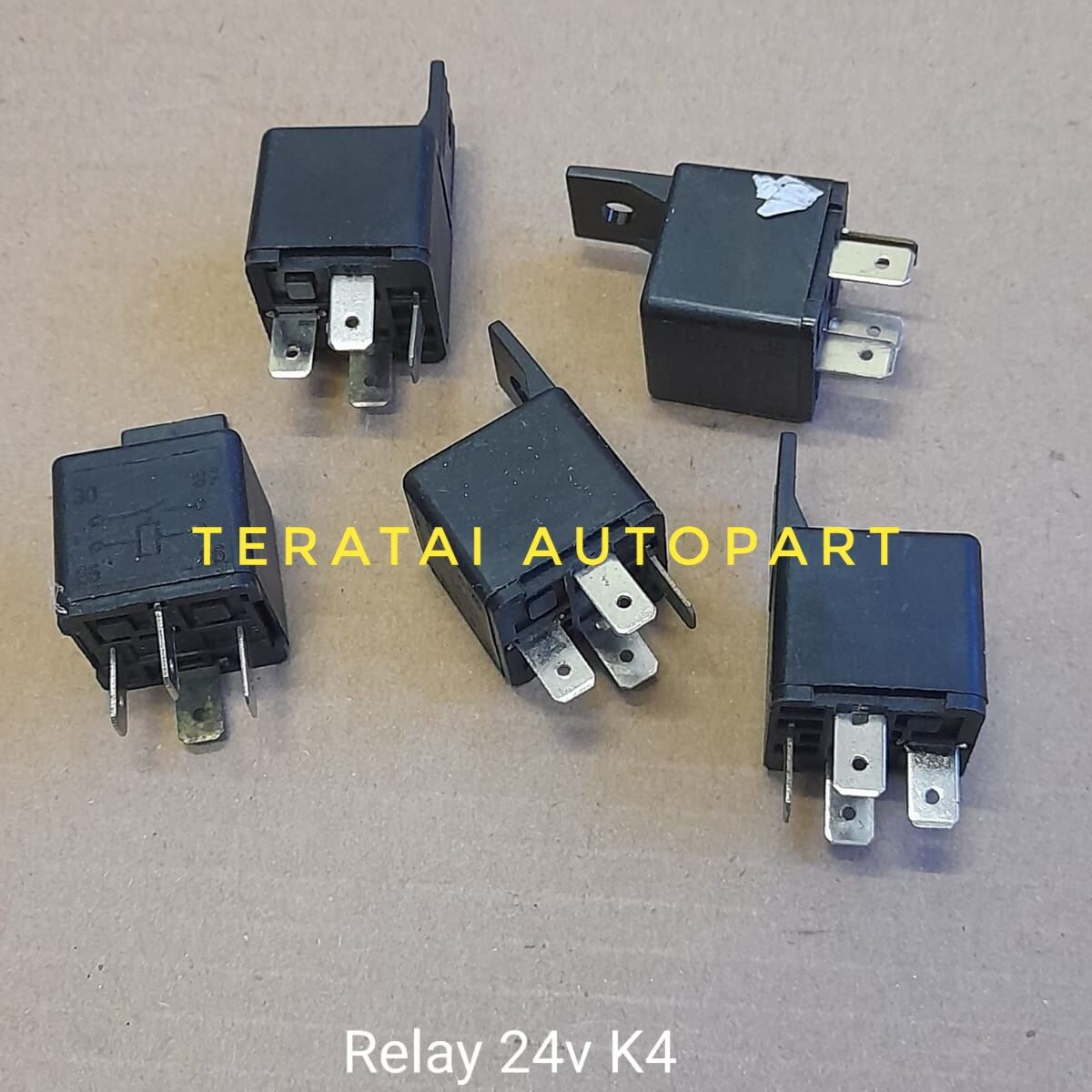 Relay 24V Kaki 4 Relay Klakson Lampu 24 Volt Original 20 Ampere ...