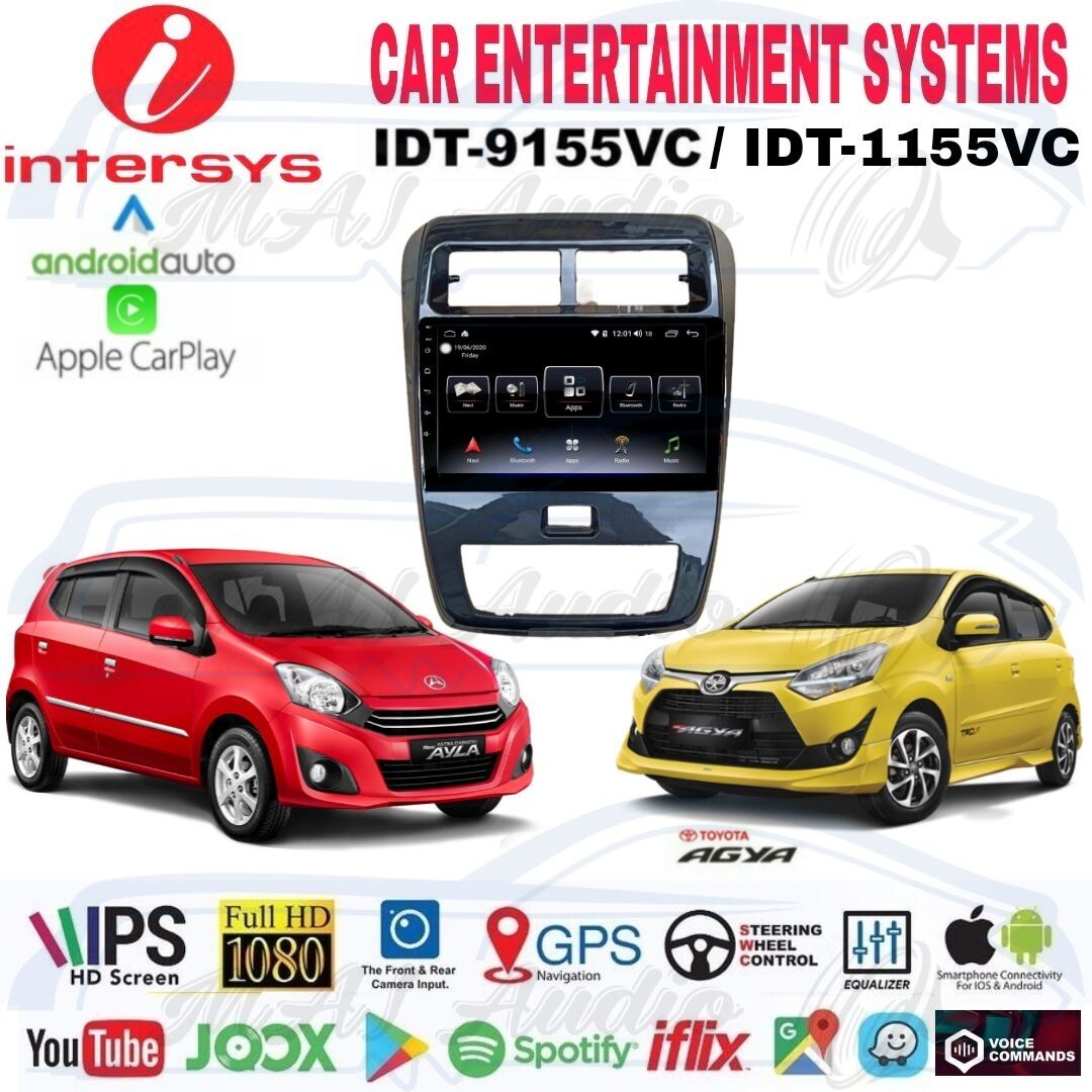 Head Unit Android Intersys 10 inch OEM Agya Ayla 2020 Up Voice Command ...