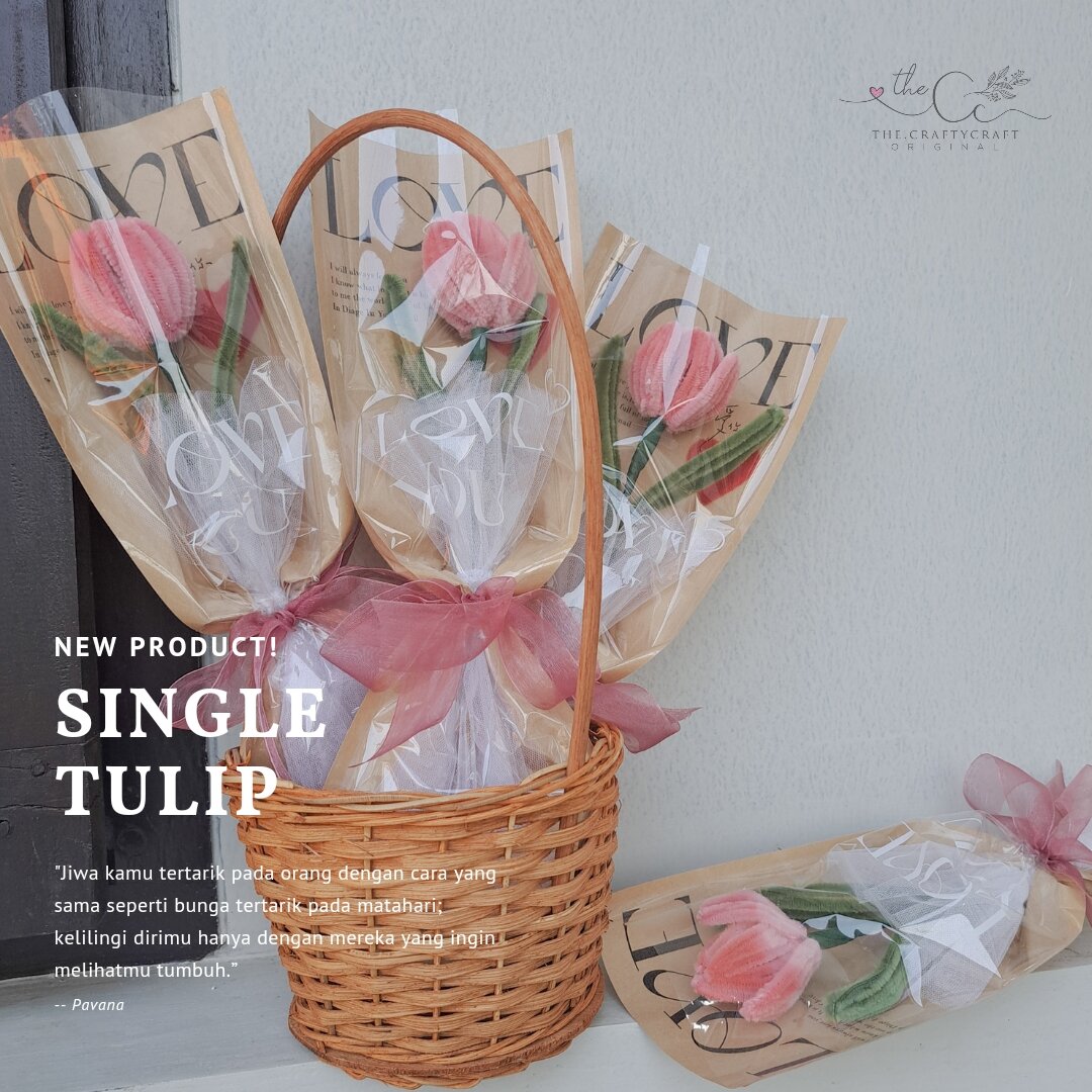 Single Tulip Bouquet buket bunga tulip bulu mercy | Lazada Indonesia