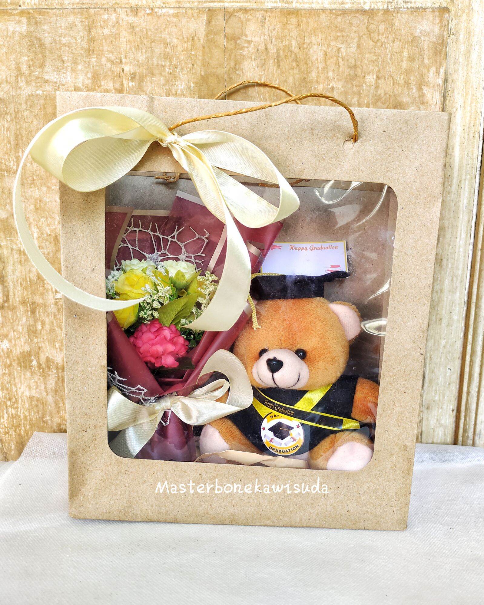 Tipe 2 Tas Hampers wisuda Tas mika boneka / buket bunga artificial ...