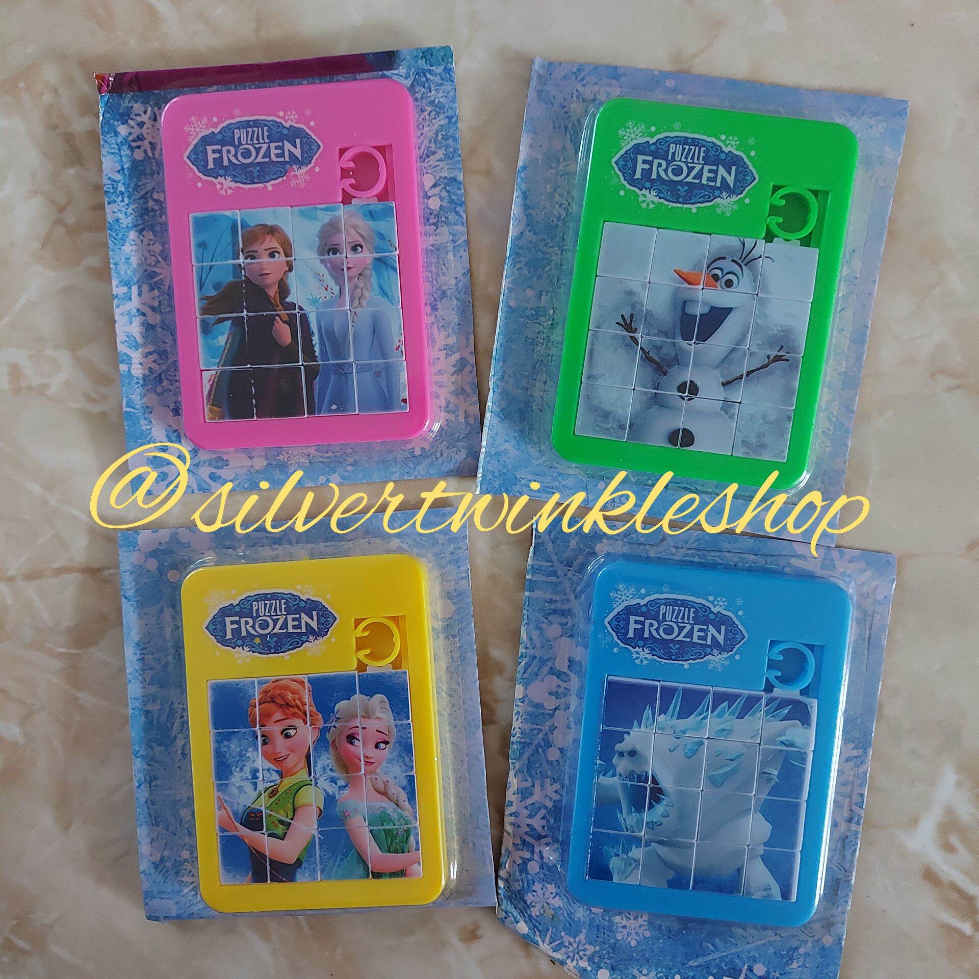 Mainan edukasi anak puzzle geser mini murah karakter random frozen ...