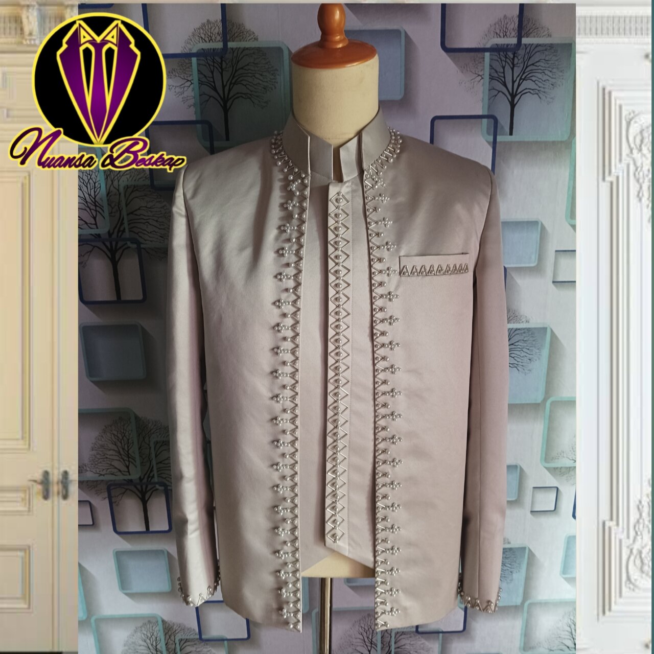 Beskap pengantin pria vareasi batang bambu mutiara / beskap akad nikah ...