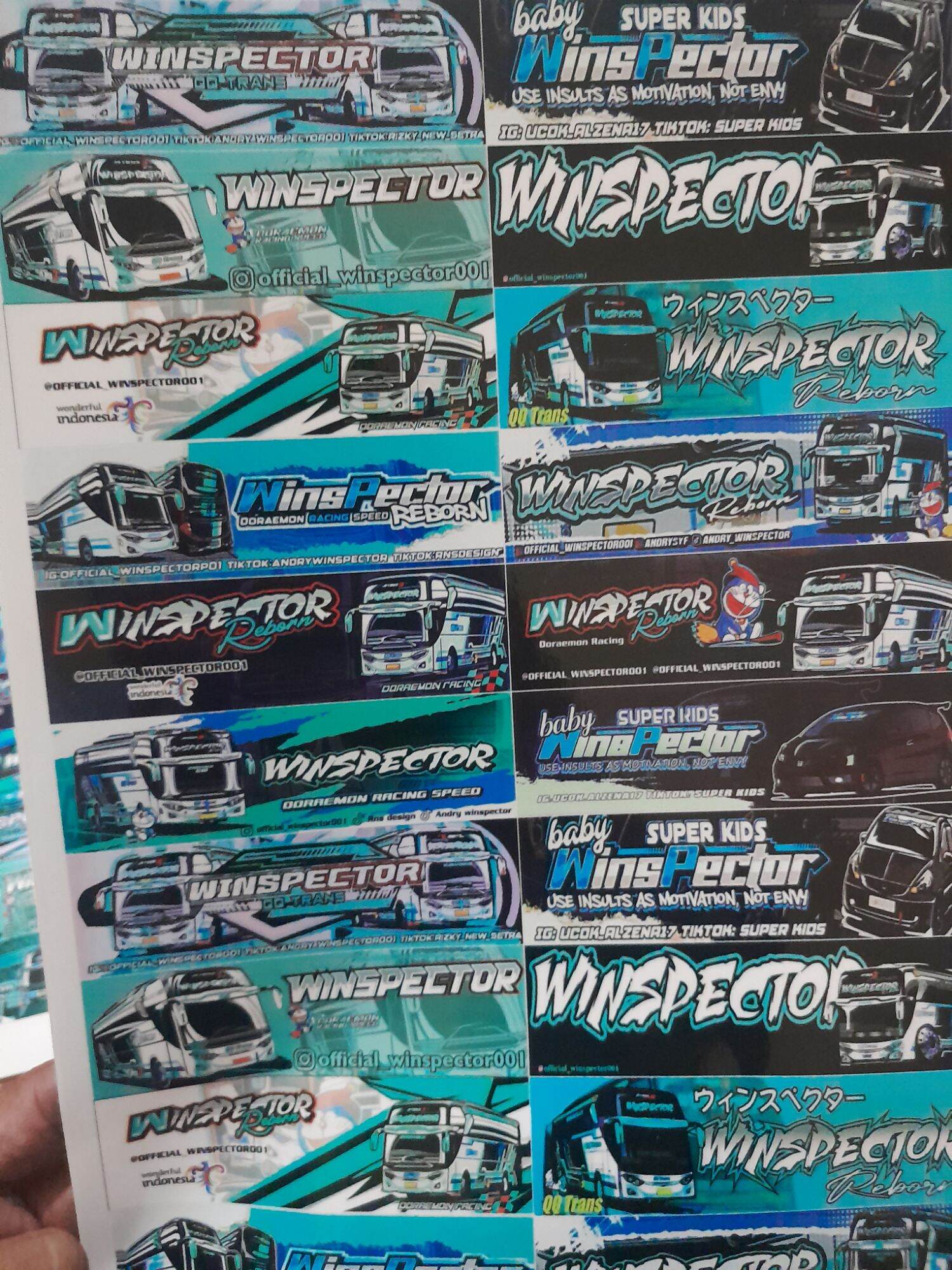 Stiker bus winspector original 1 lembar isi 45 pcs | Lazada Indonesia
