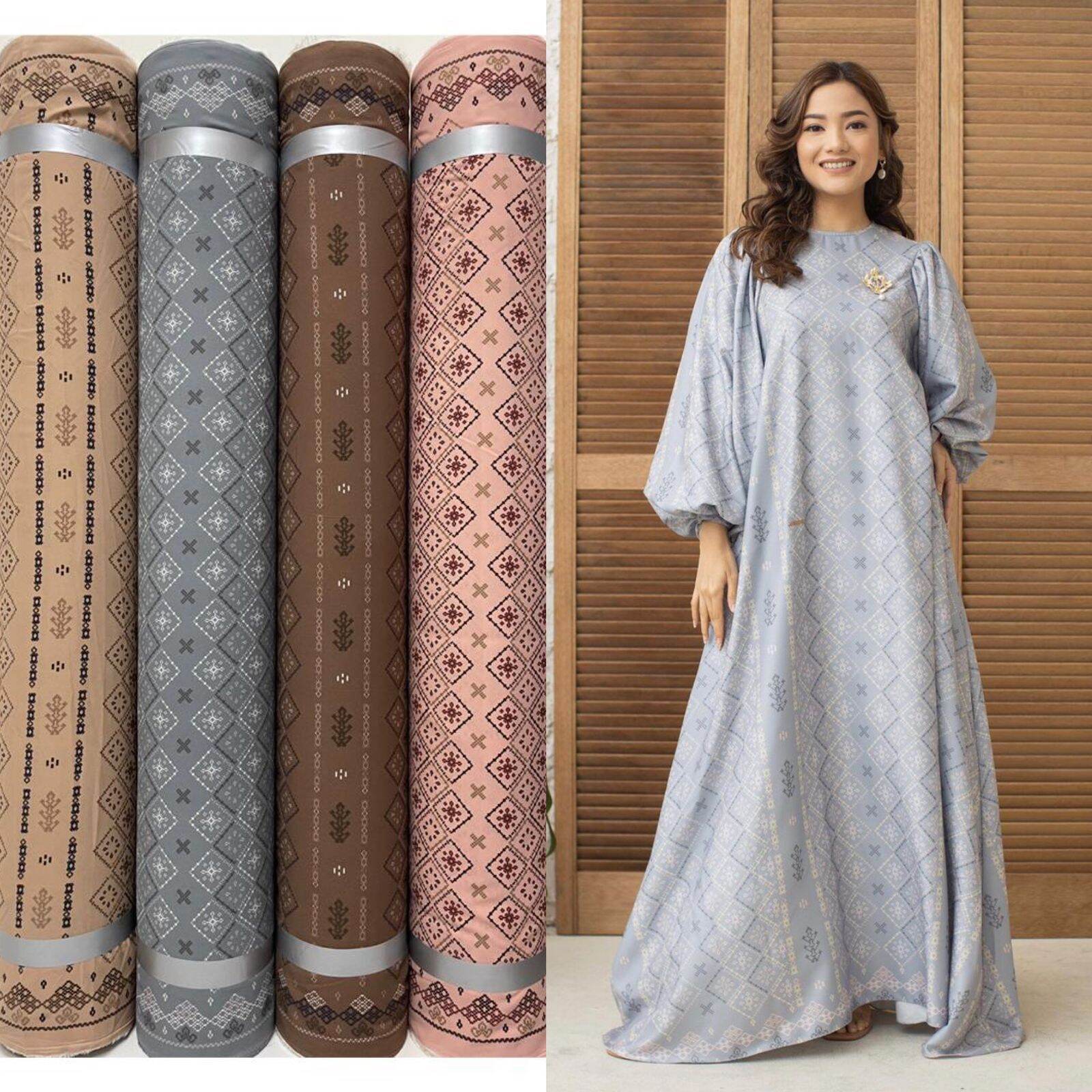 kain silk Dior original • kain silk • motif daphne • kain meteran murah ...