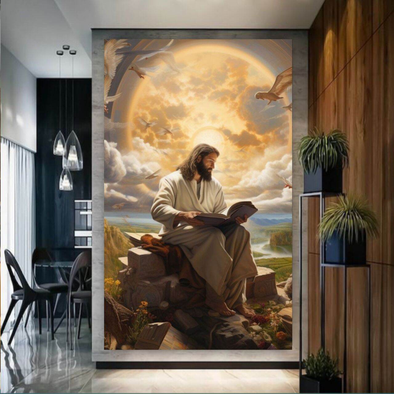 poster cetak jumboh,hiasan dinding,gambar Tuhan Yesus, poster cetak ...