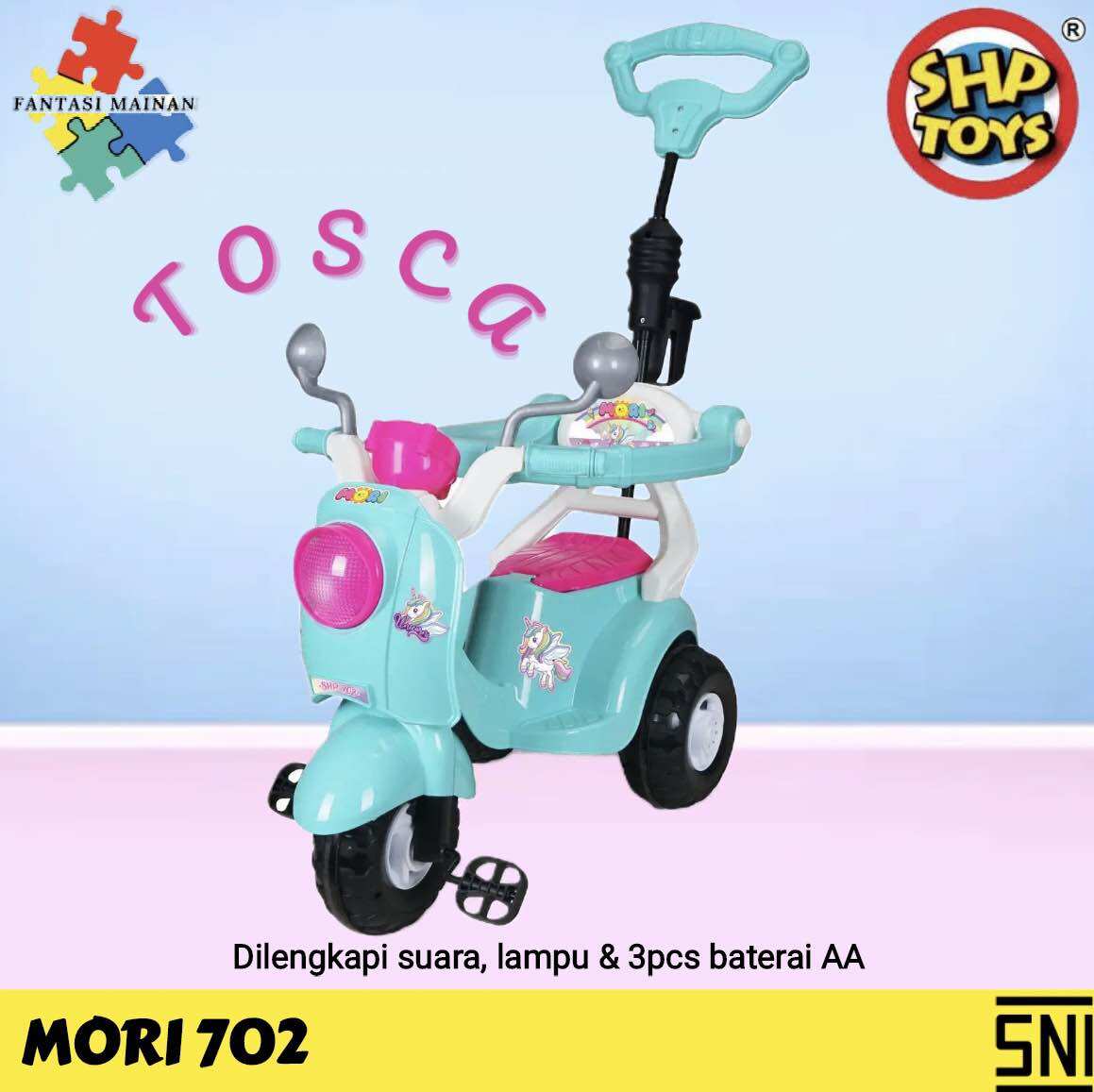 MORI 702 Sepeda roda tiga dorong anak sepeda motor vespa goes anak roda ...