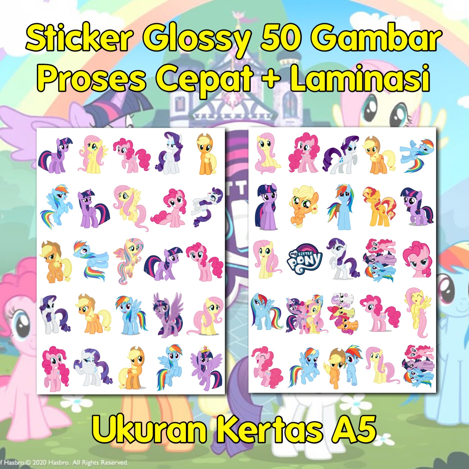 (isi 50) Stiker My Little Pony - Stiker Kartun - Stiker Animasi ...