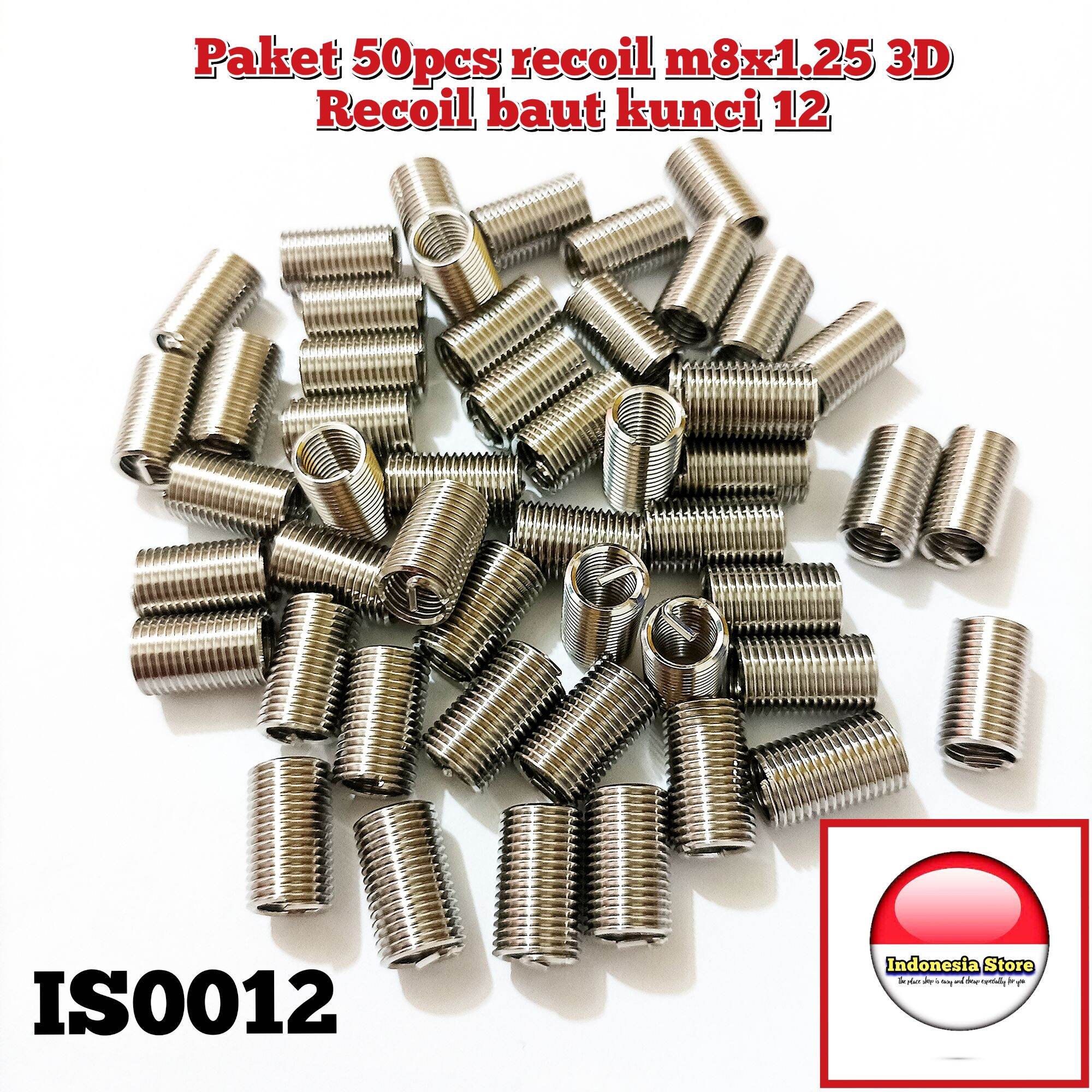 Paket 50pcs recoil m8x1.25 3D recoil baut kunci 12 recoil baut 12 ...