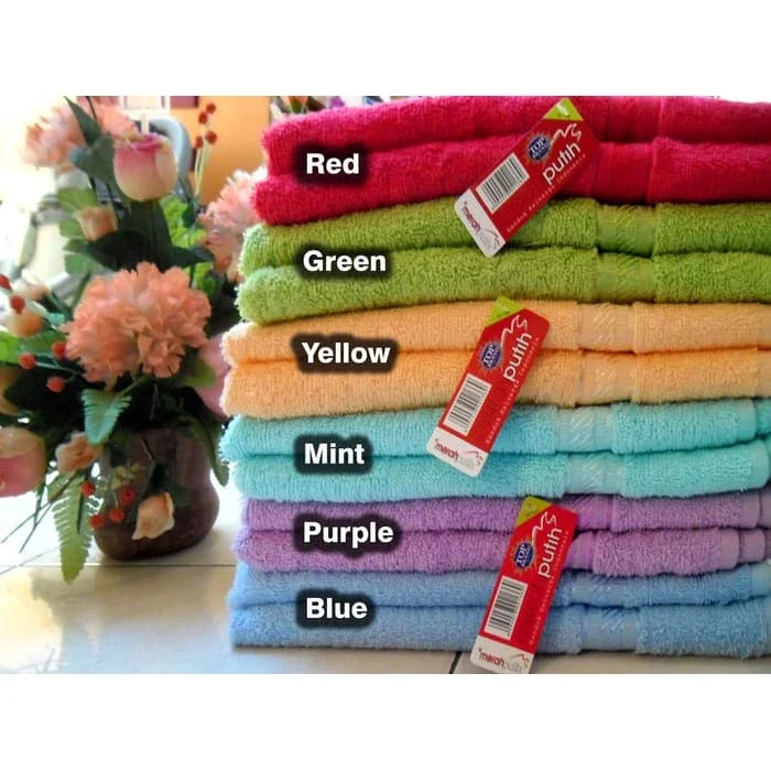 Handuk Merah Putih UK 50x100 cm / Handuk Mandi / Handuk Sedang / Handuk ...