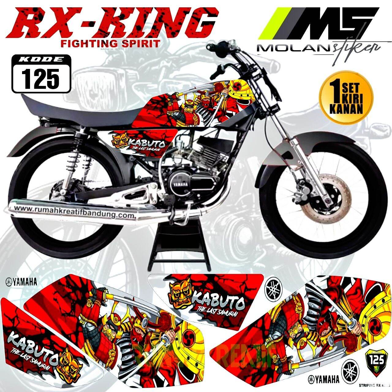 Decal Sticker Striping Variasi RX King 135 JOKER Racing Concept ...