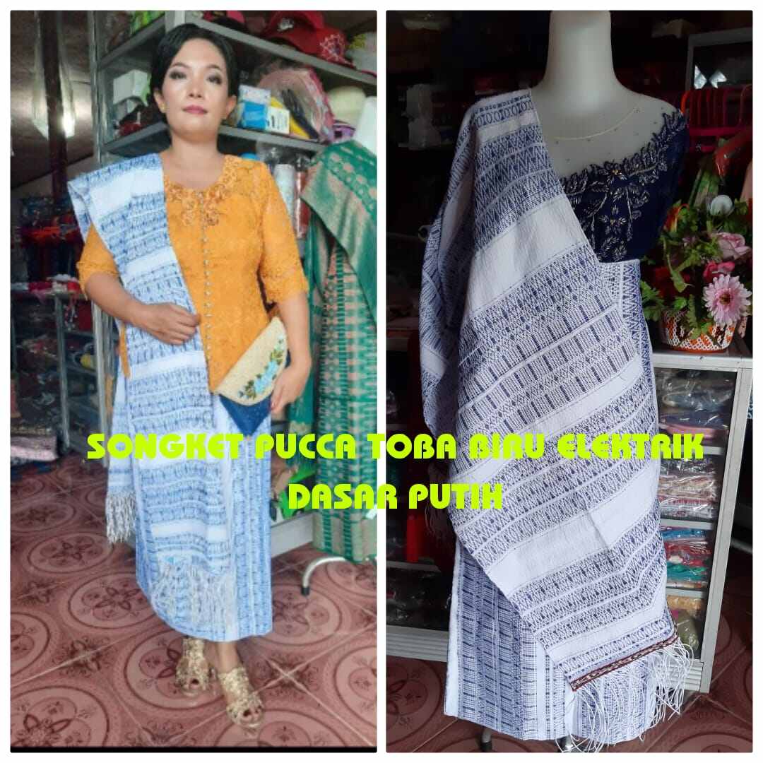 SONGKET PUCCA TOBA BIRU ELEKTRIK SONGKET PUTIH SONGKET BATAK ULOS ...
