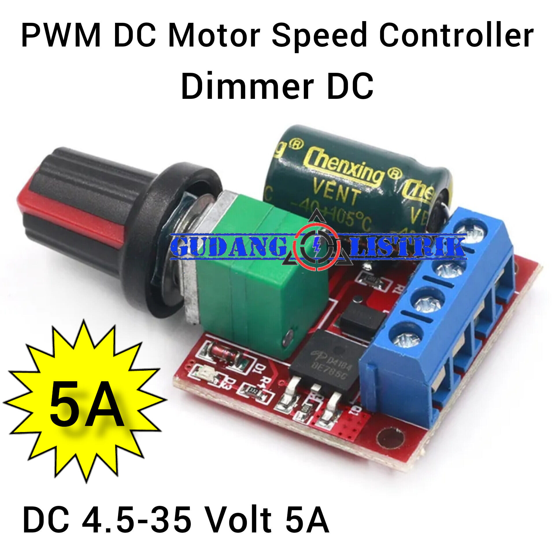 Module Dimmer DC 5-35V 5A PWM Speed Motor Suhu Voltage Controller ...