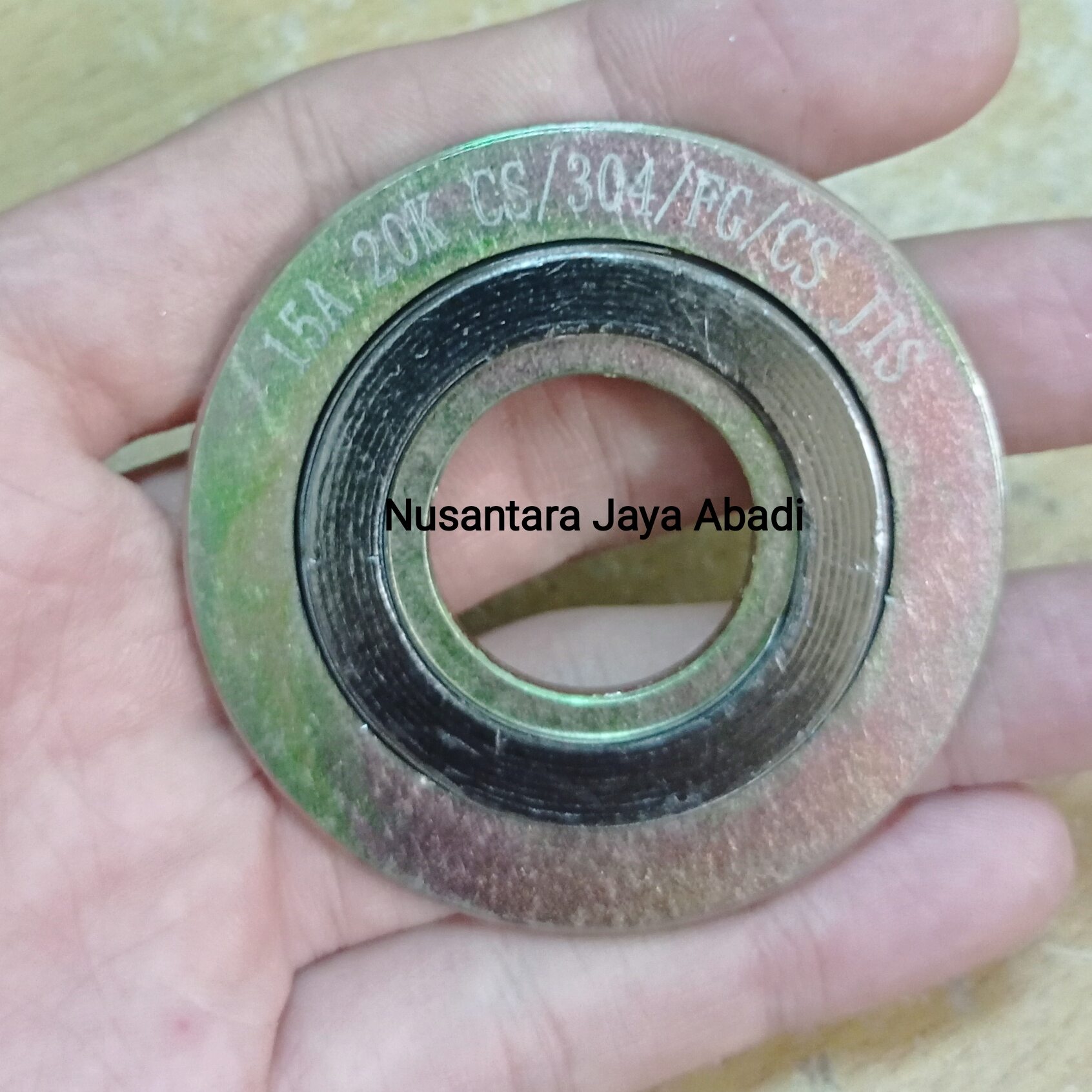 Spiral Wound Gasket SWG Carbon Steel Besi JIS 20K 1/2 " inchi DN 15 ...