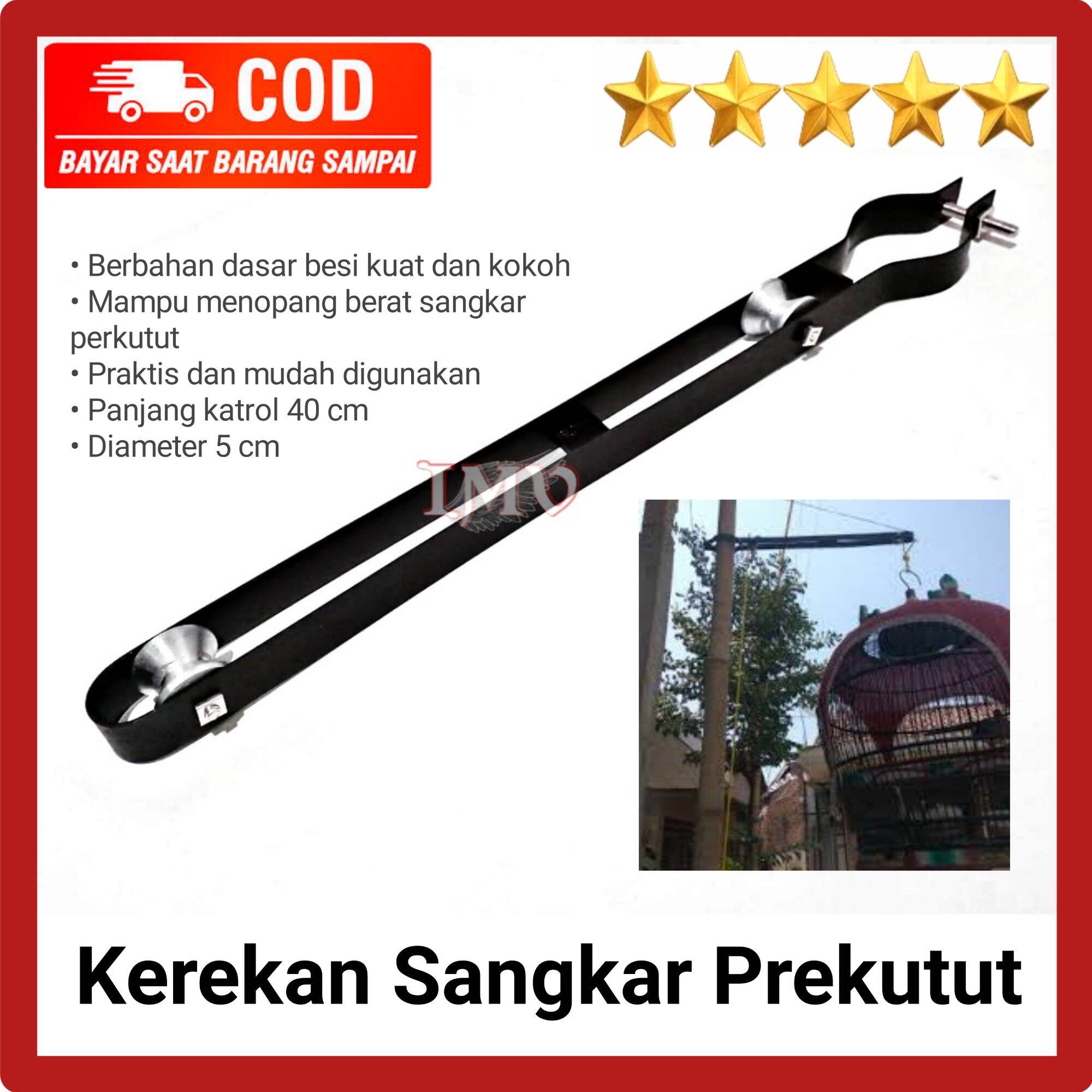 Katrol kerekan besi sangkar kandang burung perkutut bendera | Lazada ...