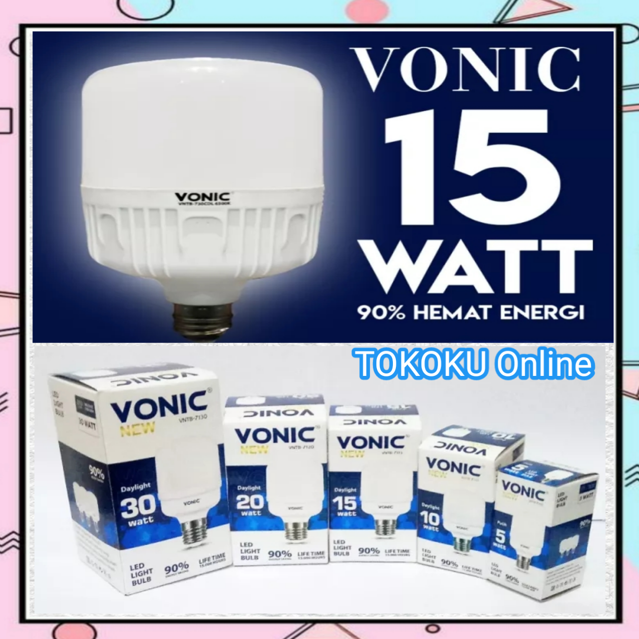 Lampu LED Murah 10 Watt Bohlam LED VONIC 10 Watt 15 Watt dan 20 Watt Cahaya Putih Murah | Lazada ...