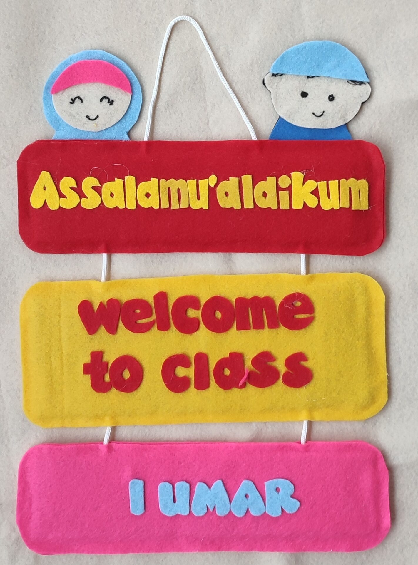Hiasan kelas hiasan pintu assalamualaikum welcome to cllas custom nama ...