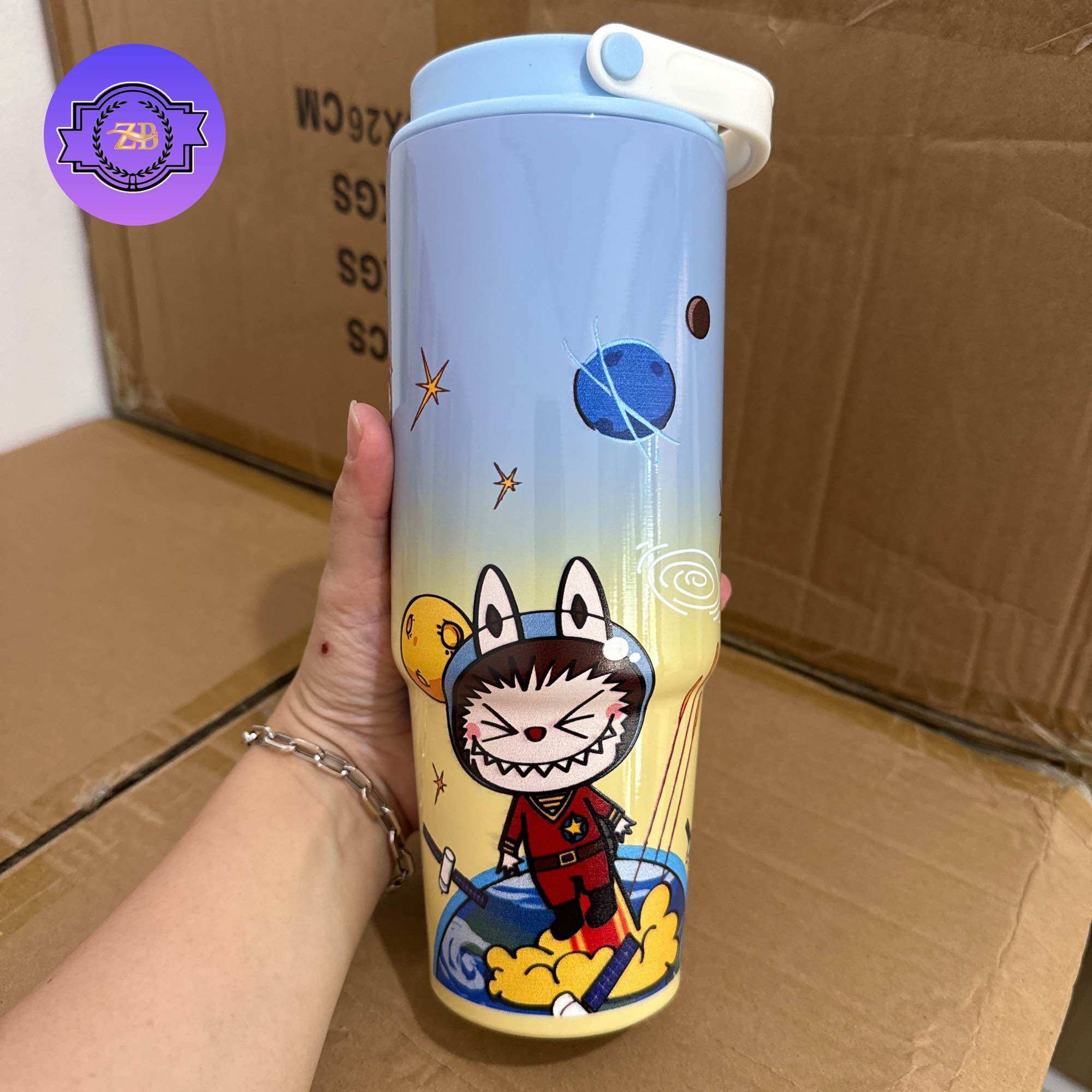 Labubu Tumbler 900ml Stainless Steel 304 Tahan Panas dan Dingin ...