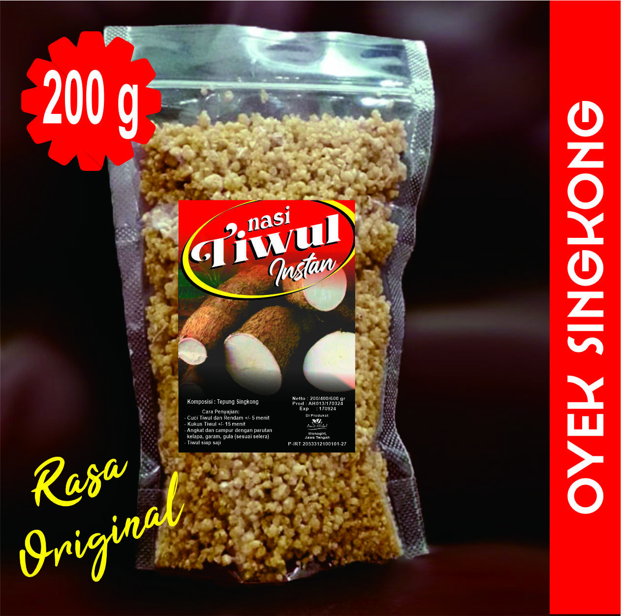 nasi tiwul instan/nasi tiwul/oyek singkong/ khas kota gaplek. 200g ...