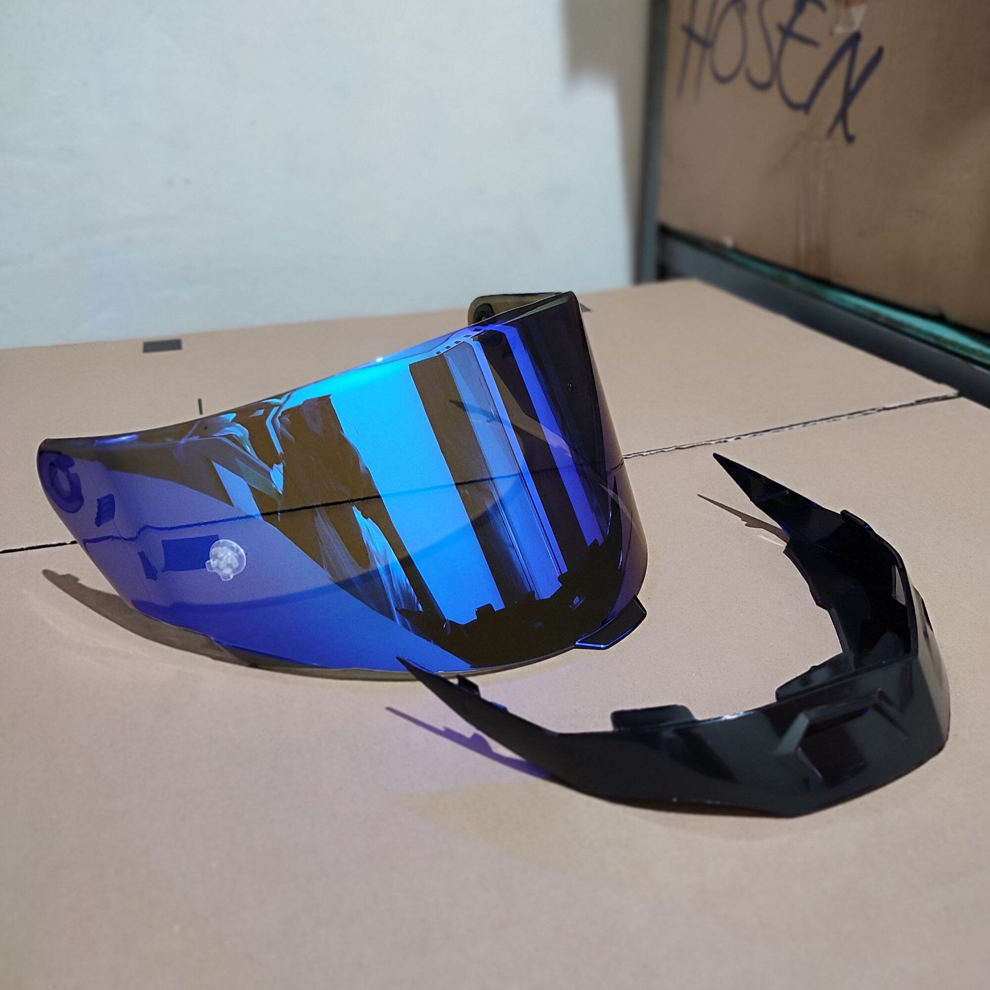 Visor KYT tt course + Top + Spoiler 3d Ttc Kualitas premium iridium red ...