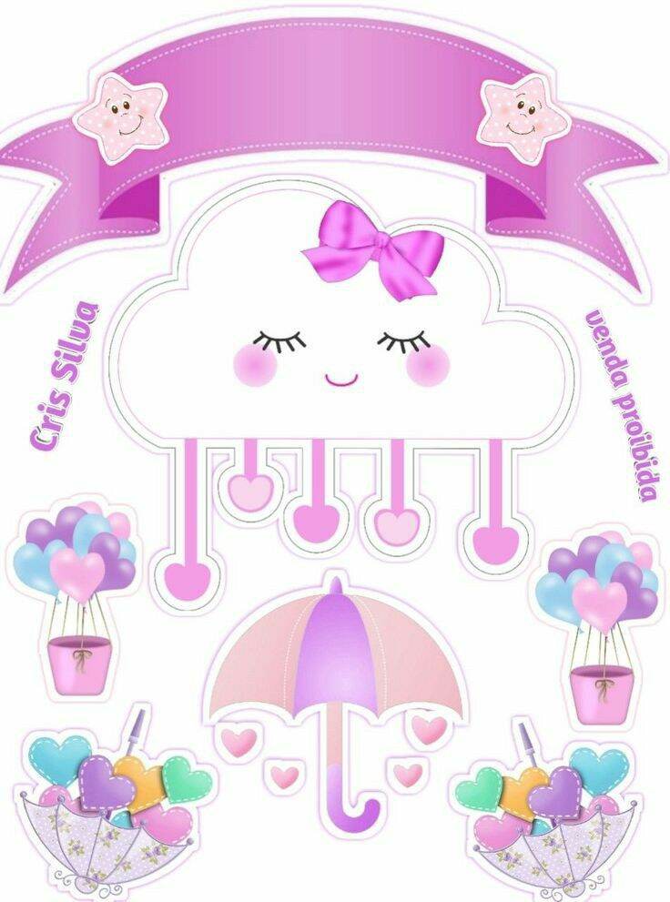 Topper Kue awan pelangi custom nama | Lazada Indonesia