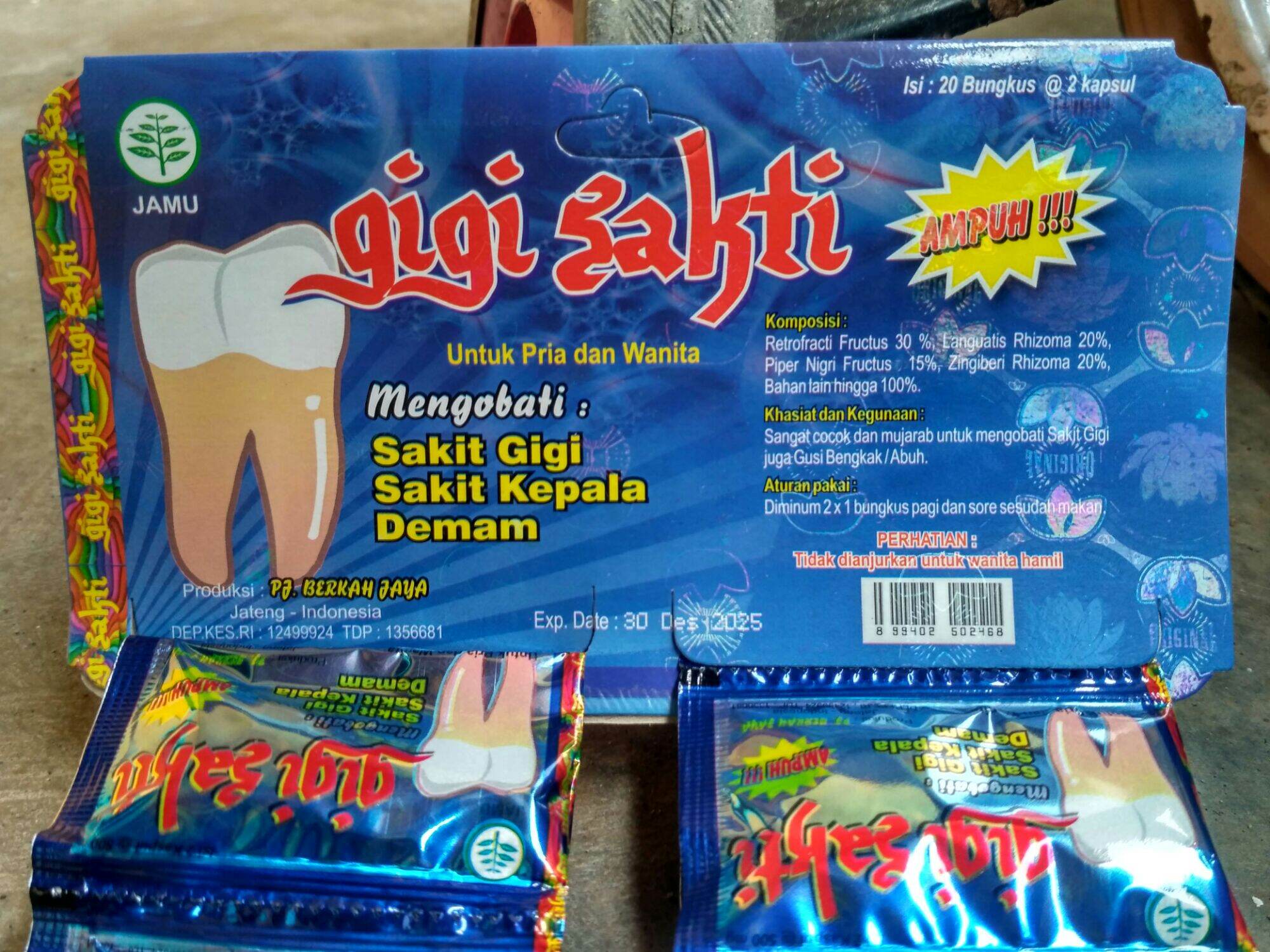 OBAT SAKIT GIGI BERLUBANG DAN GUSI BENGKAK GIGI SAKTI KAPSUL | Lazada ...