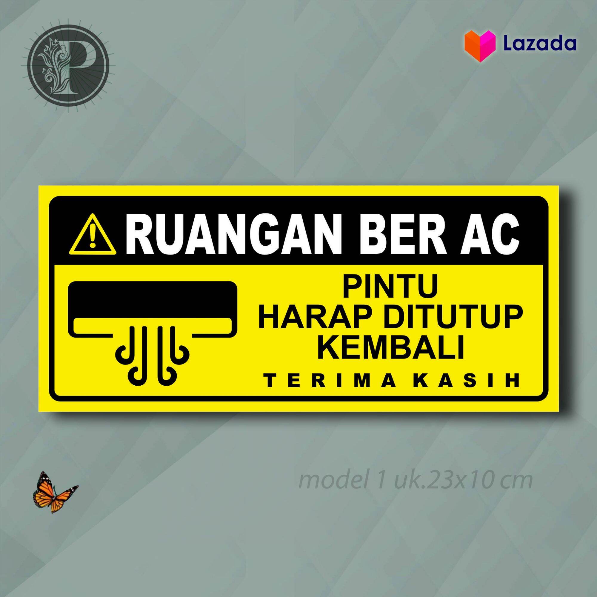 Sticker Sign Ruangan Ber AC Sticker Vinyl Tahan Air | Lazada Indonesia