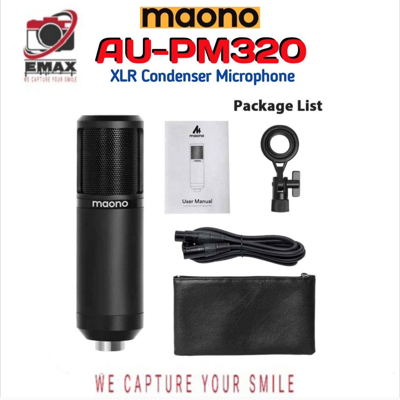 MAONO AU-PM320 XLR Condenser Microphone Cardioid Maono PM320 Mic Studio ...