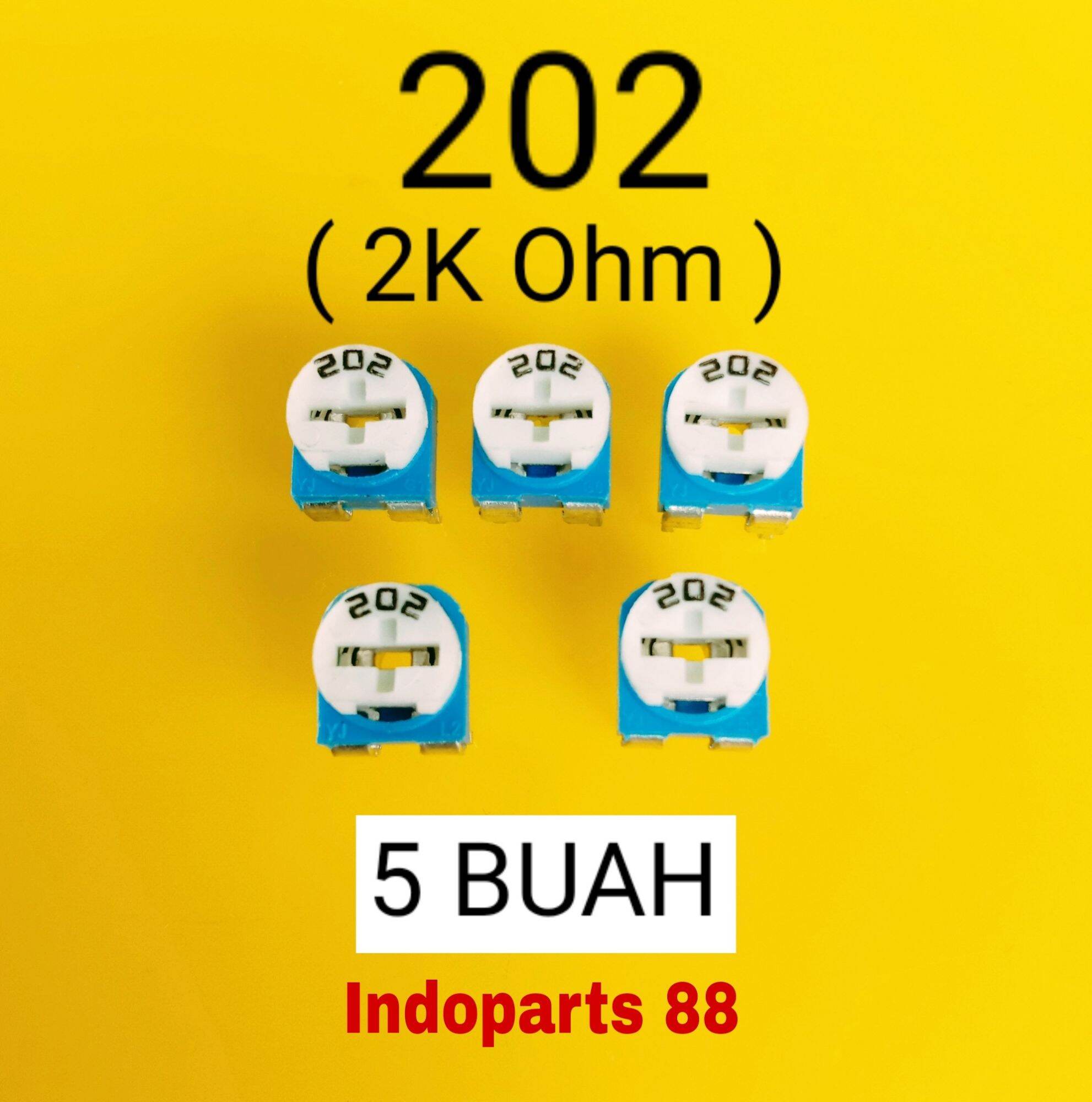 ( 5 BUAH ) TRIMPOT 202 TRIMPOT 2K Ohm POTENSIO 2K Ohm POTENSIOMETER 2K ...