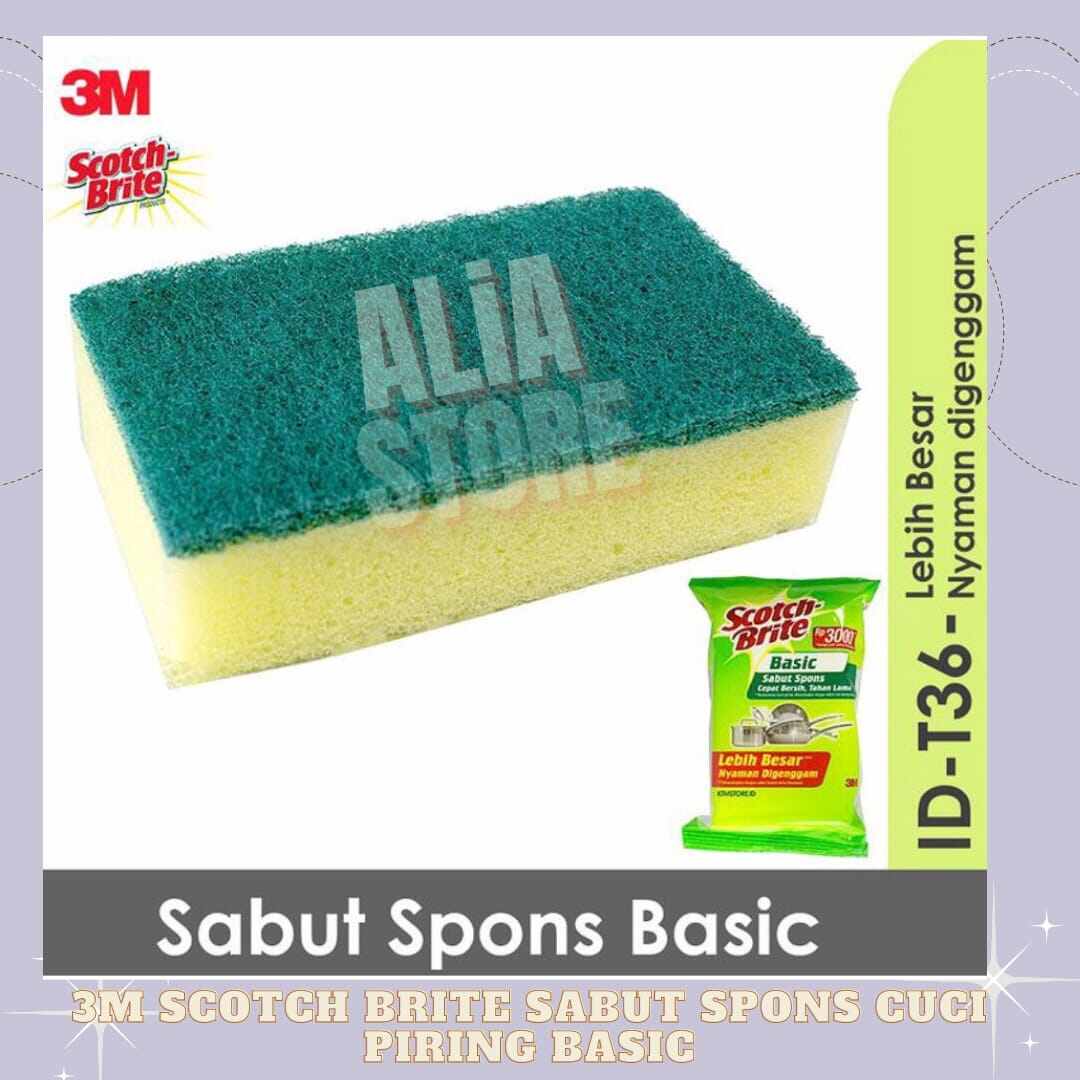 3M Scotch Brite Sabut Spons Cuci Piring Basic | Lazada Indonesia