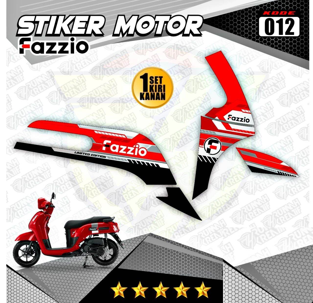 Decal Sticker Striping Variasi Yamaha Fazzio 125 - Yamaha Fazzio Hybrid ...