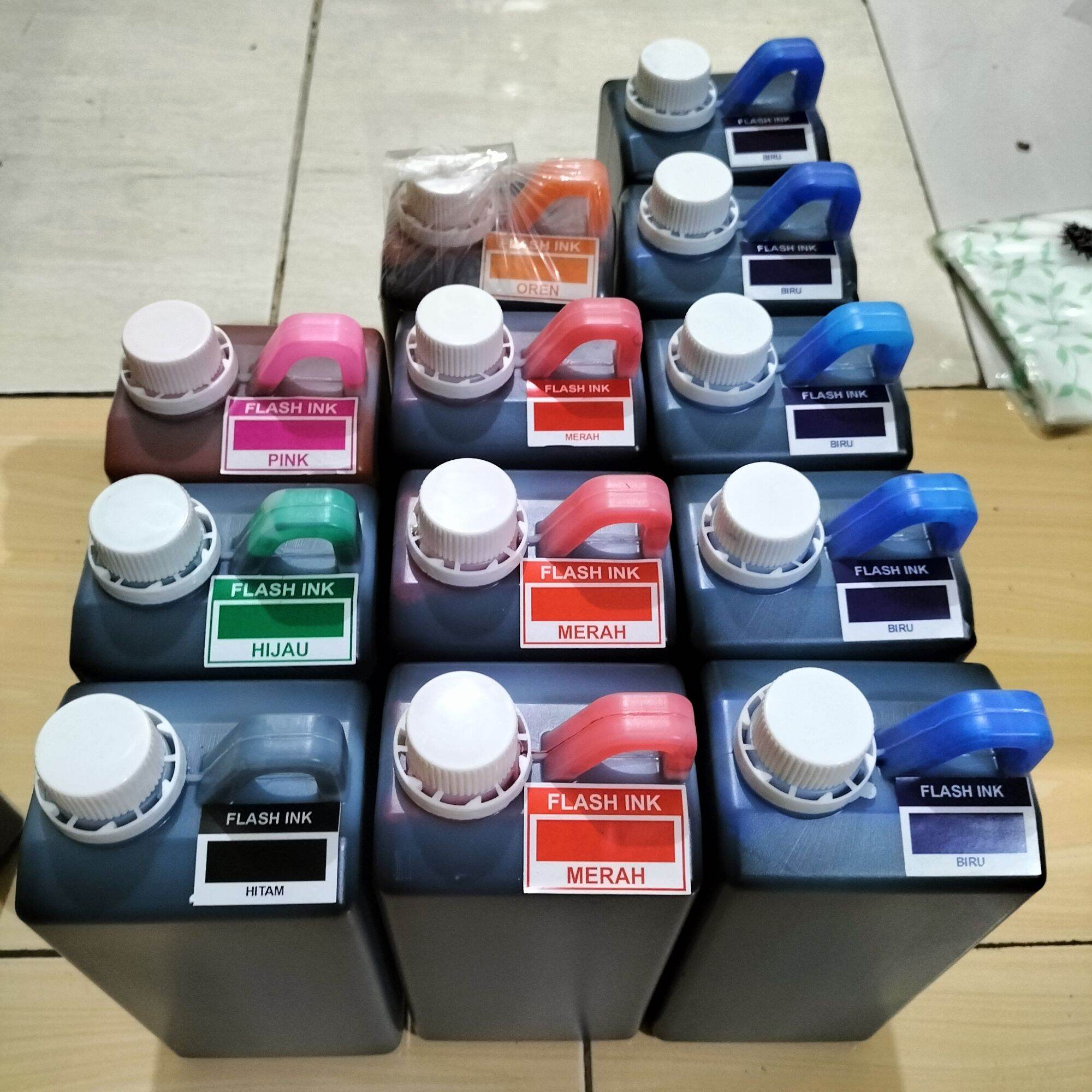 TINTA STEMPEL FLASH/OTOMATIS ALL VARIANT , ISI, 1. LTR ,READY 15 WARNA ...