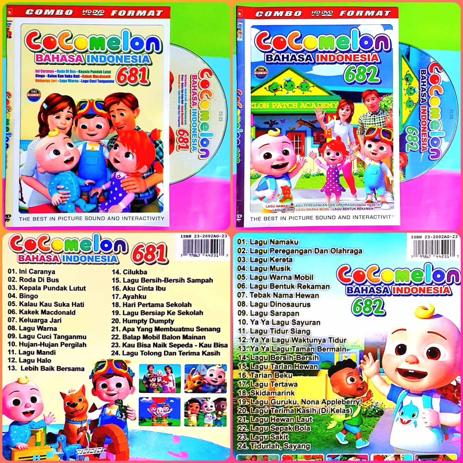 PAKET 2 KASET DVD COCOMELON BAHASA INDONESIA-KASET DVD COCOMELON-KASET ...