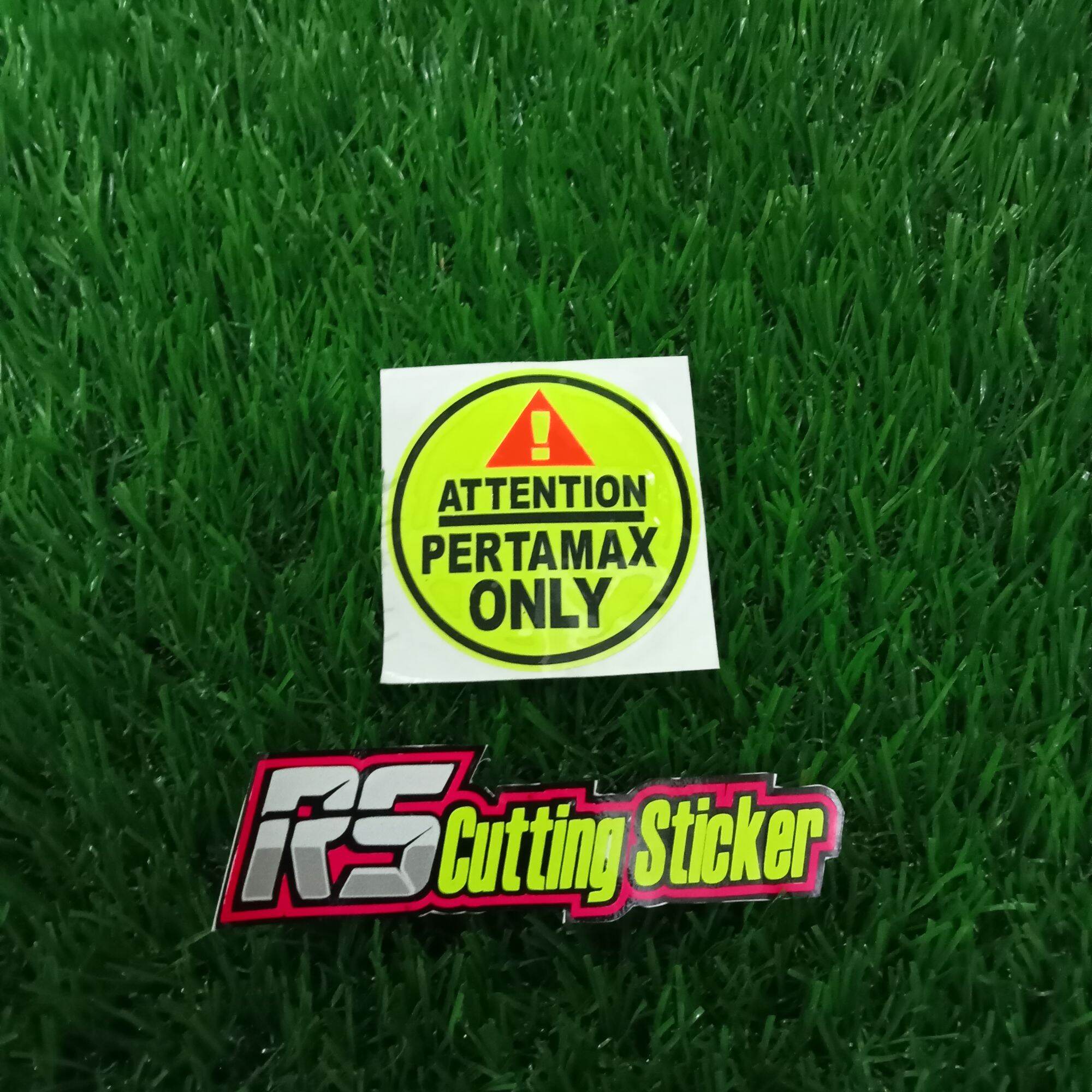 sticker attention Pertamax only sticker cutting untuk di tutup tangki ...