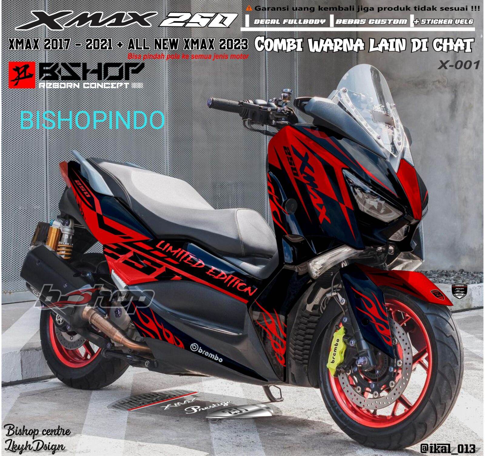 stiker decal motor all new xmax 2023 grapis merah full body | Lazada ...