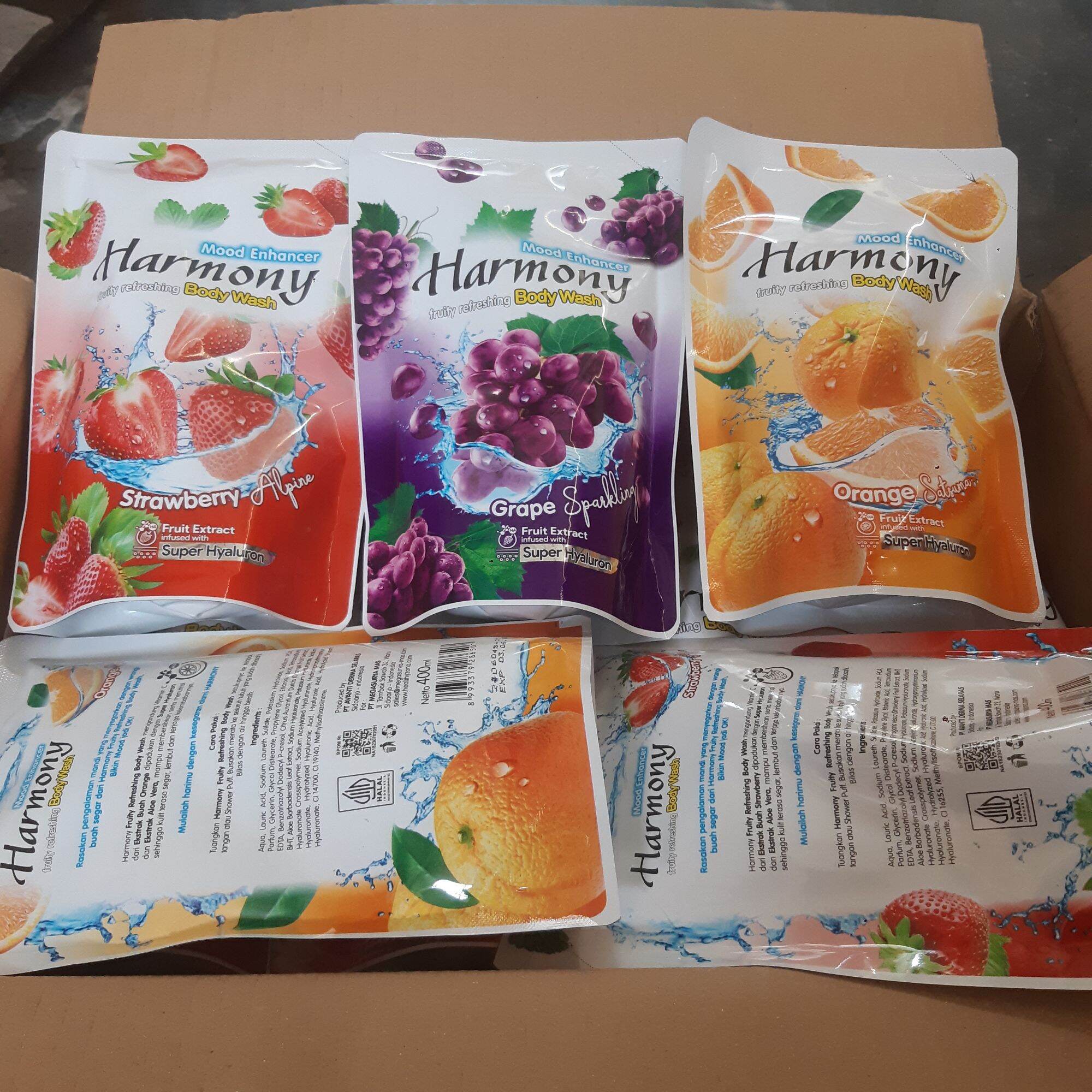 harmony sabun cair refill 400ml sabun mandi aroma buah buahan | Lazada ...