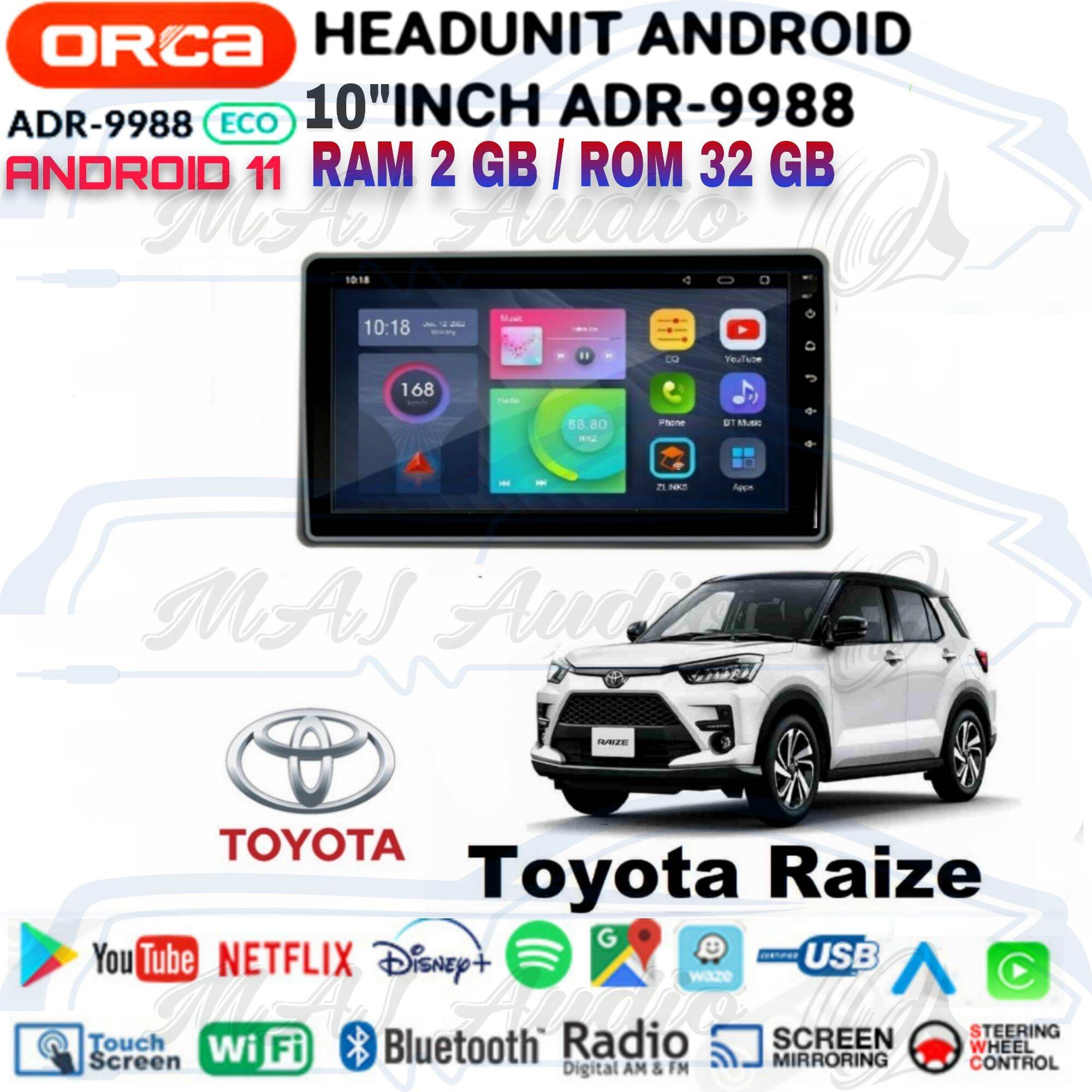 Head Unit Android ORCA ECO 10 inch OEM Toyota Raize Plug & Play ...