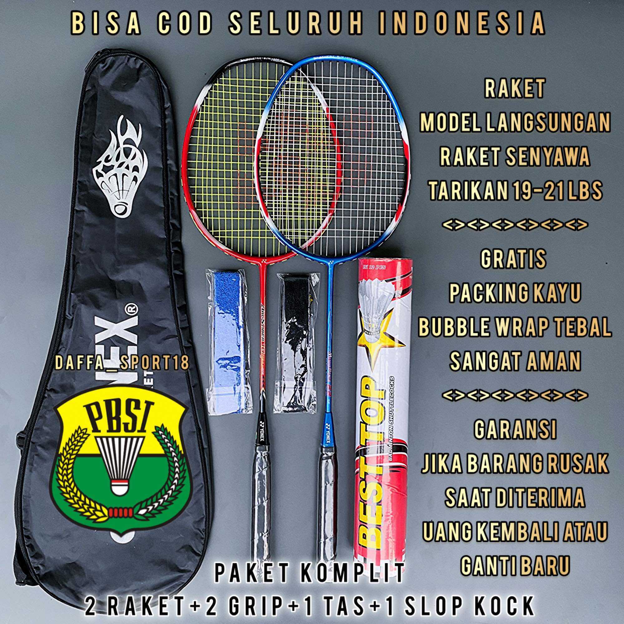 Raket Badminton Bulu Tangkis Paket Komplit Lengkap Dan Satuan Murah ...