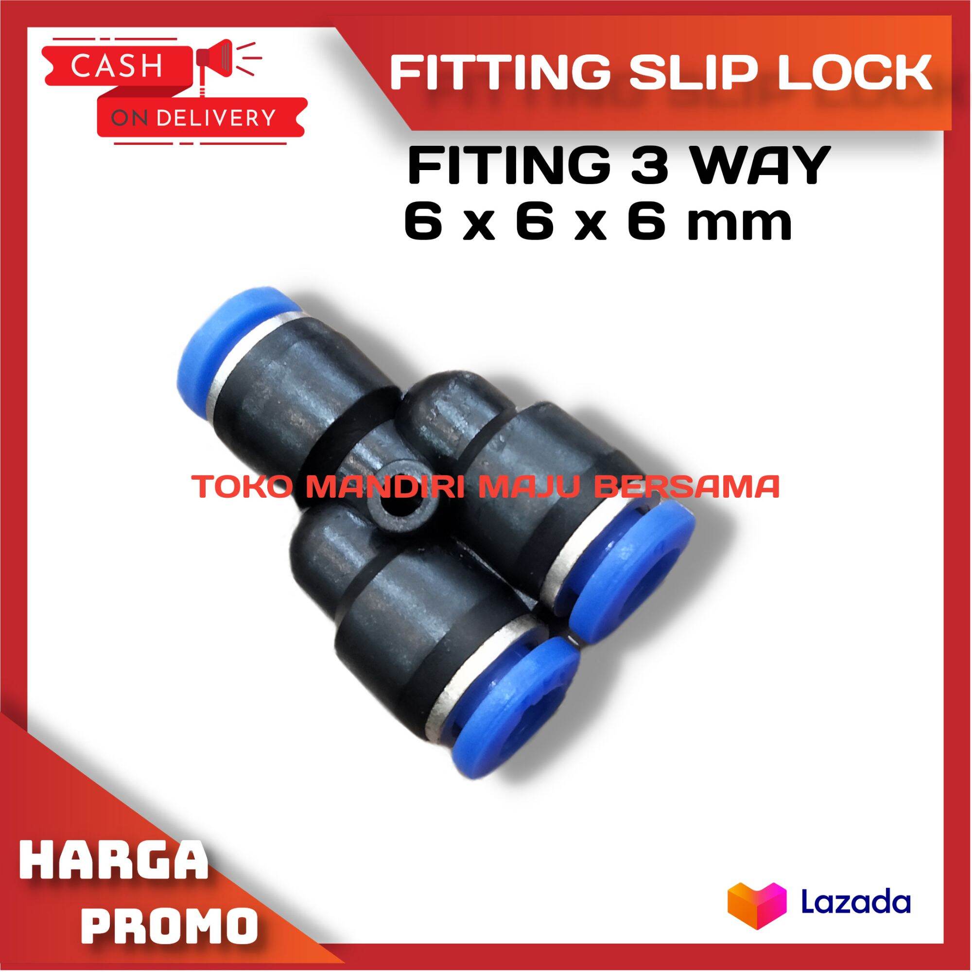 KONEKTOR SLIP LOCK MODEL Y 6MM / 3 THREE WAY / FITTING PENEUMATIC HOUSE ...