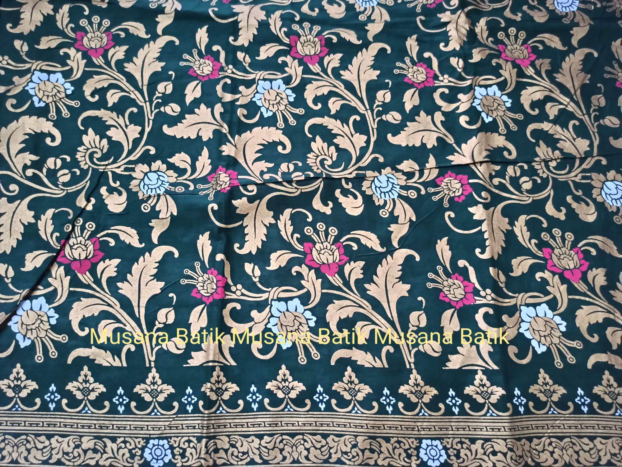 kain batik Prada gold motif bunga Prada bakung Kamen batik Prada Bali ...