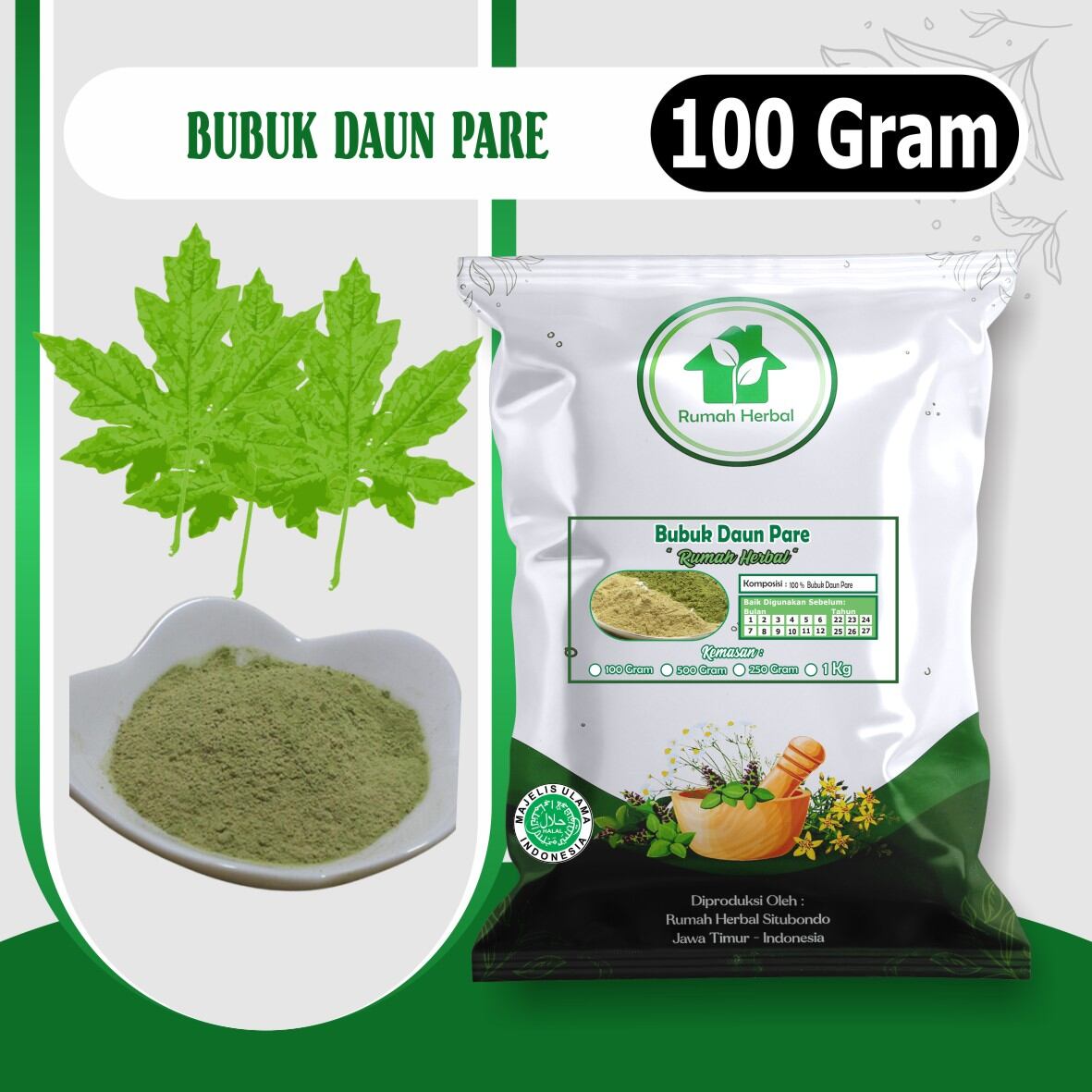 bubuk daun pare kemasan 100 gram | Lazada Indonesia