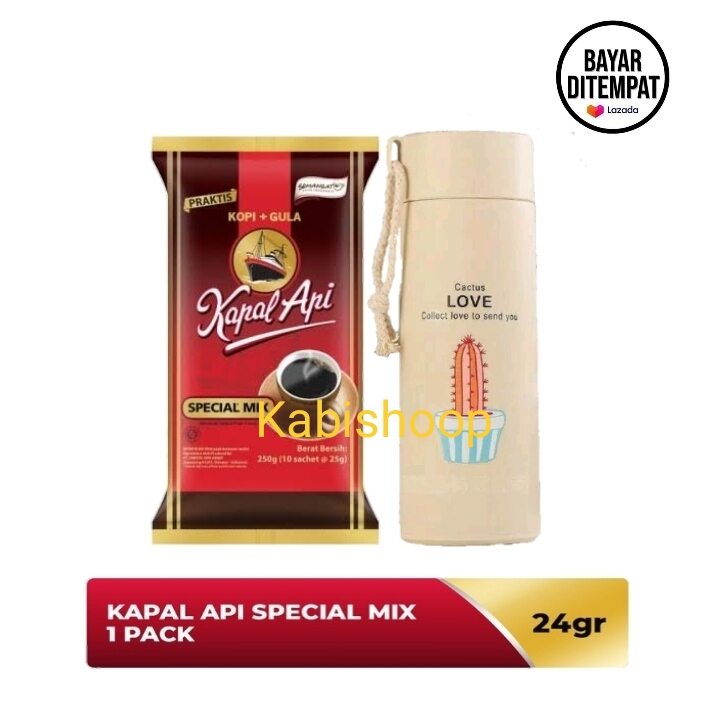 parcel hempers paket murah kopi kapal api mix + termos | Lazada Indonesia