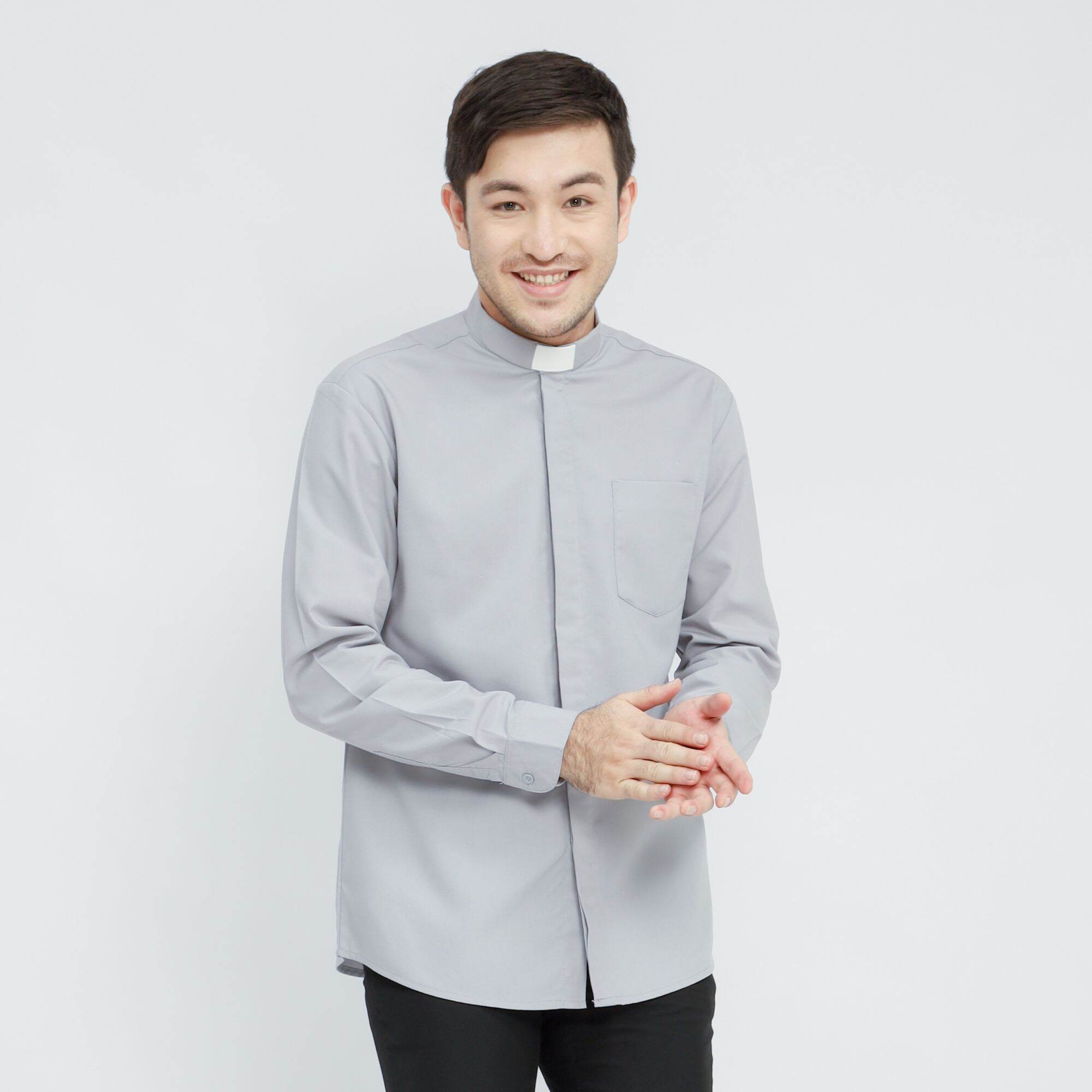 Pendeta - Kemeja Collar Abu Polos - Cotton Tropical - Miracle - JMB ...