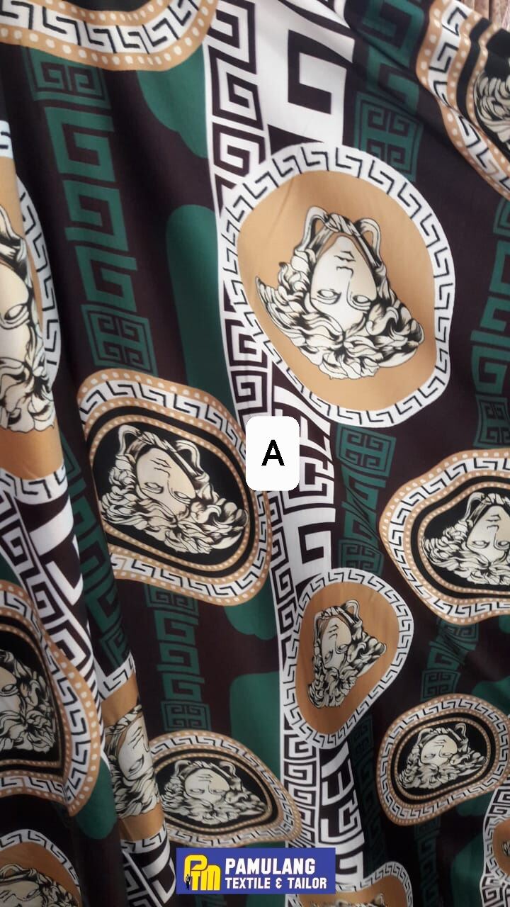 Kain ARM Premium Silk VERSACE Motif || Harga Per Setengah Meter (50cm ...