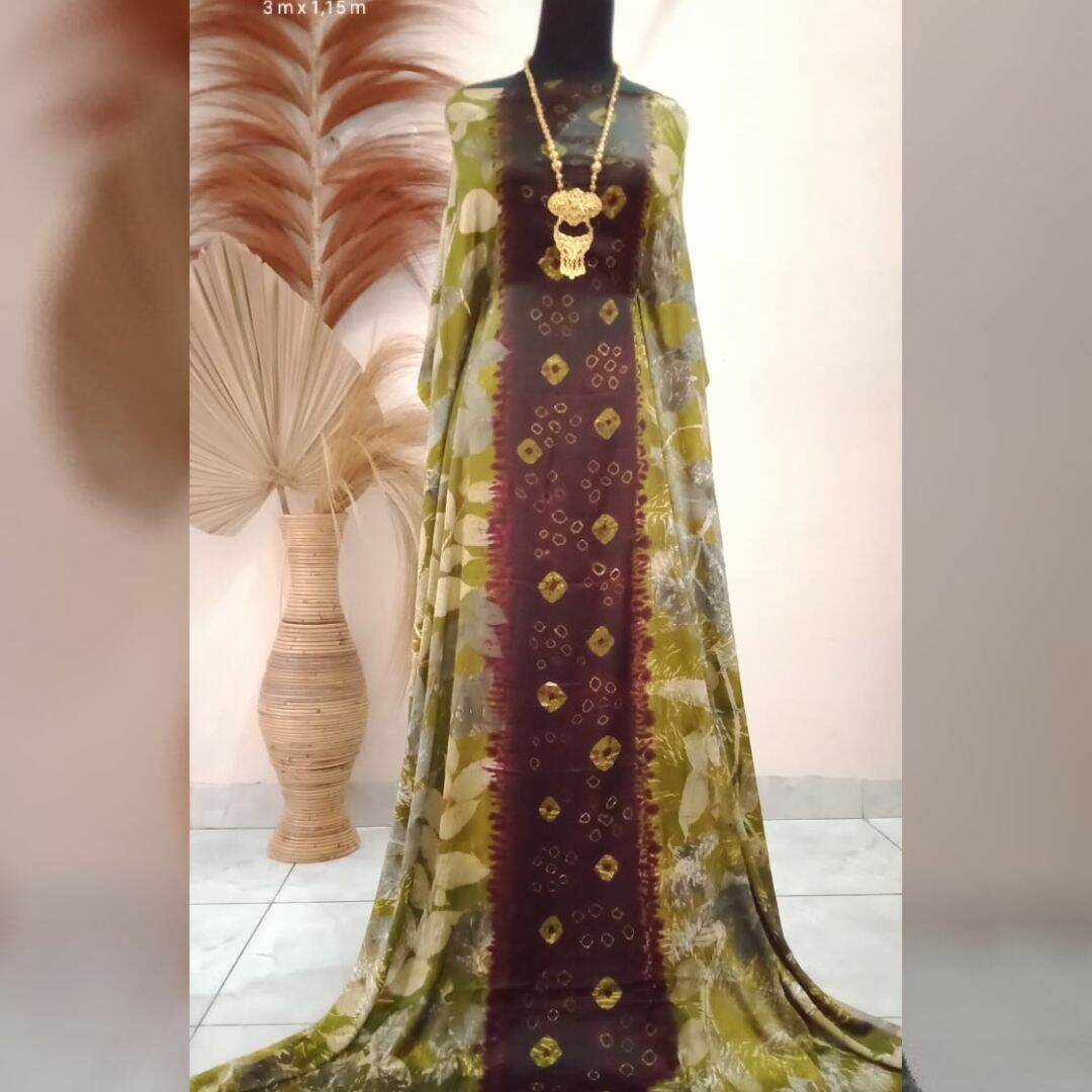 Kain Jumputan Khas Palembang Sutra Ecoprint 3 Meteran Bahan Dasar Batik ...